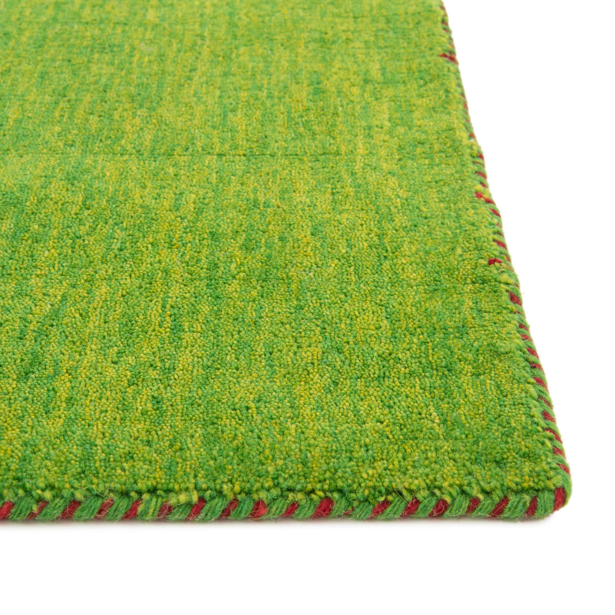 Light Green 9' 10 x 13' Hand Knotted Solid Gabbeh Wool Rug | Rugs.com