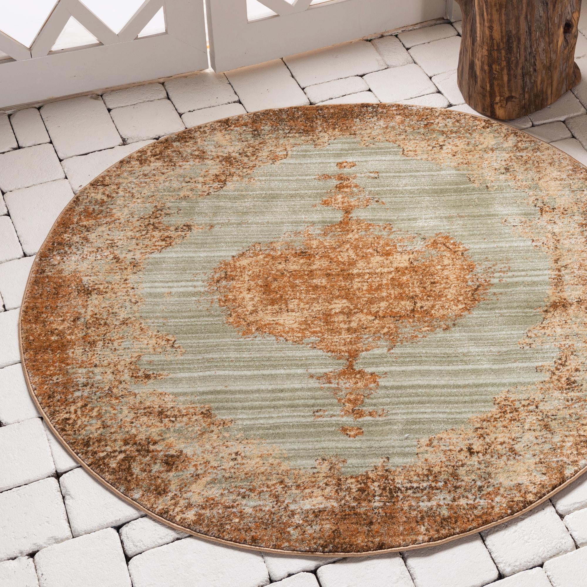 Multicolor 8' x 8' Oxfordshire Round Rug | Rugs.com