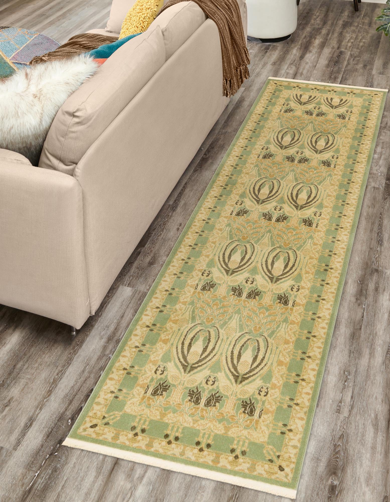 Light Green 2' 7 x 10' Chelsea Runner Rug | Rugs.com