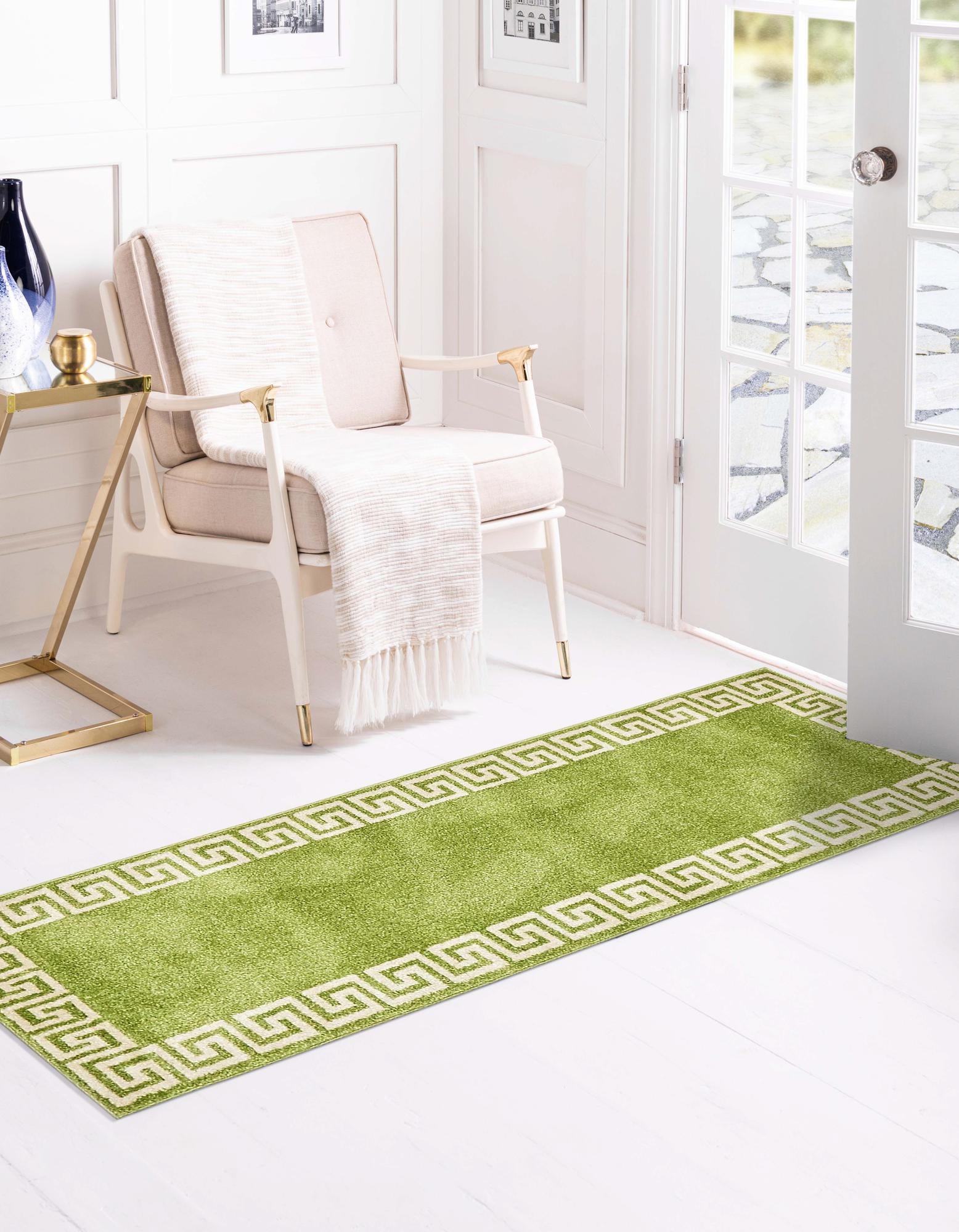 Light Green 2' 7 x 10' Hera Runner Rug | Rugs.com