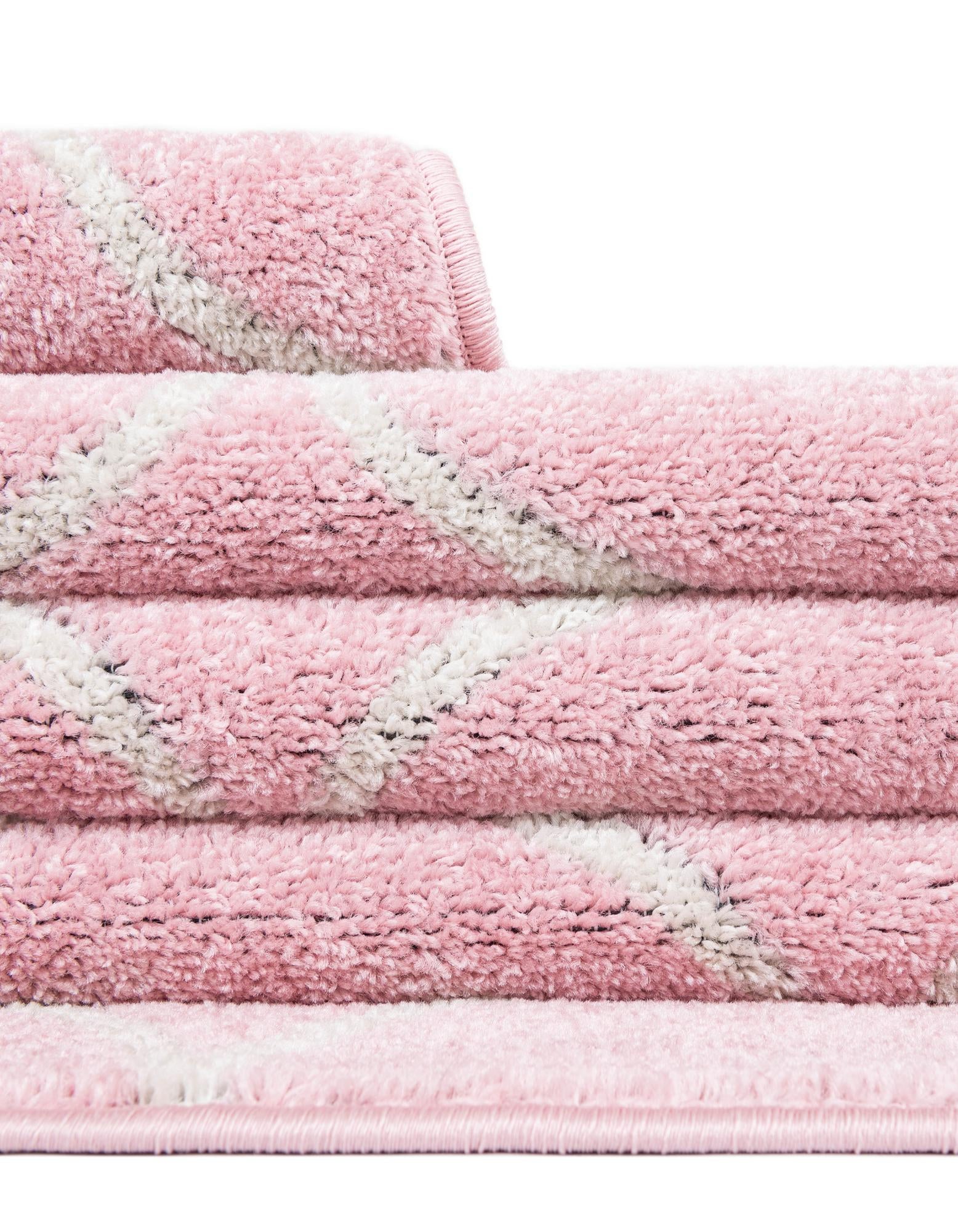 Light Pink 5' x 5' Lattice Frieze Round Rug | Rugs.com