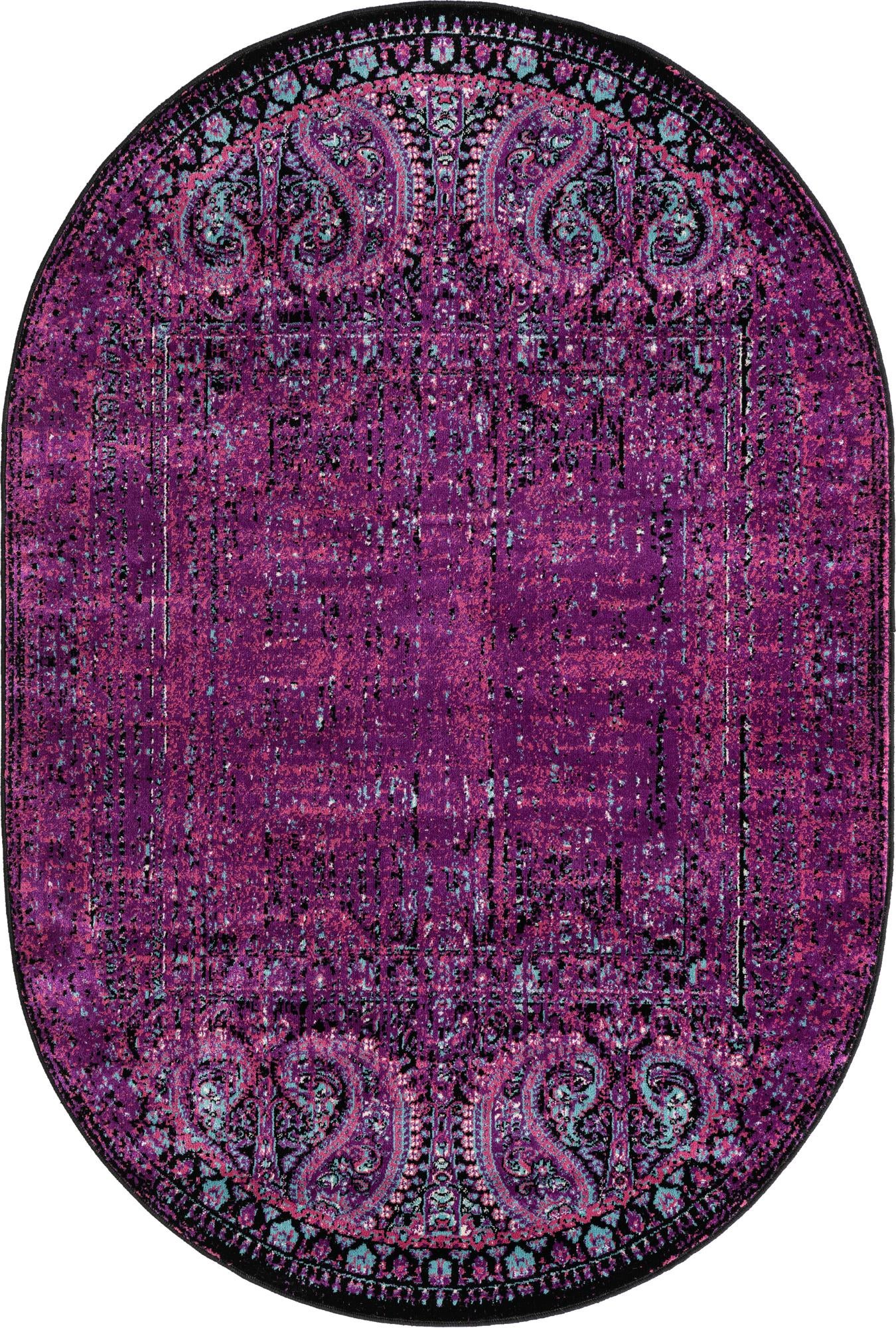 Lilac 4' x 6' Ankara Oval Rug | Rugs.com