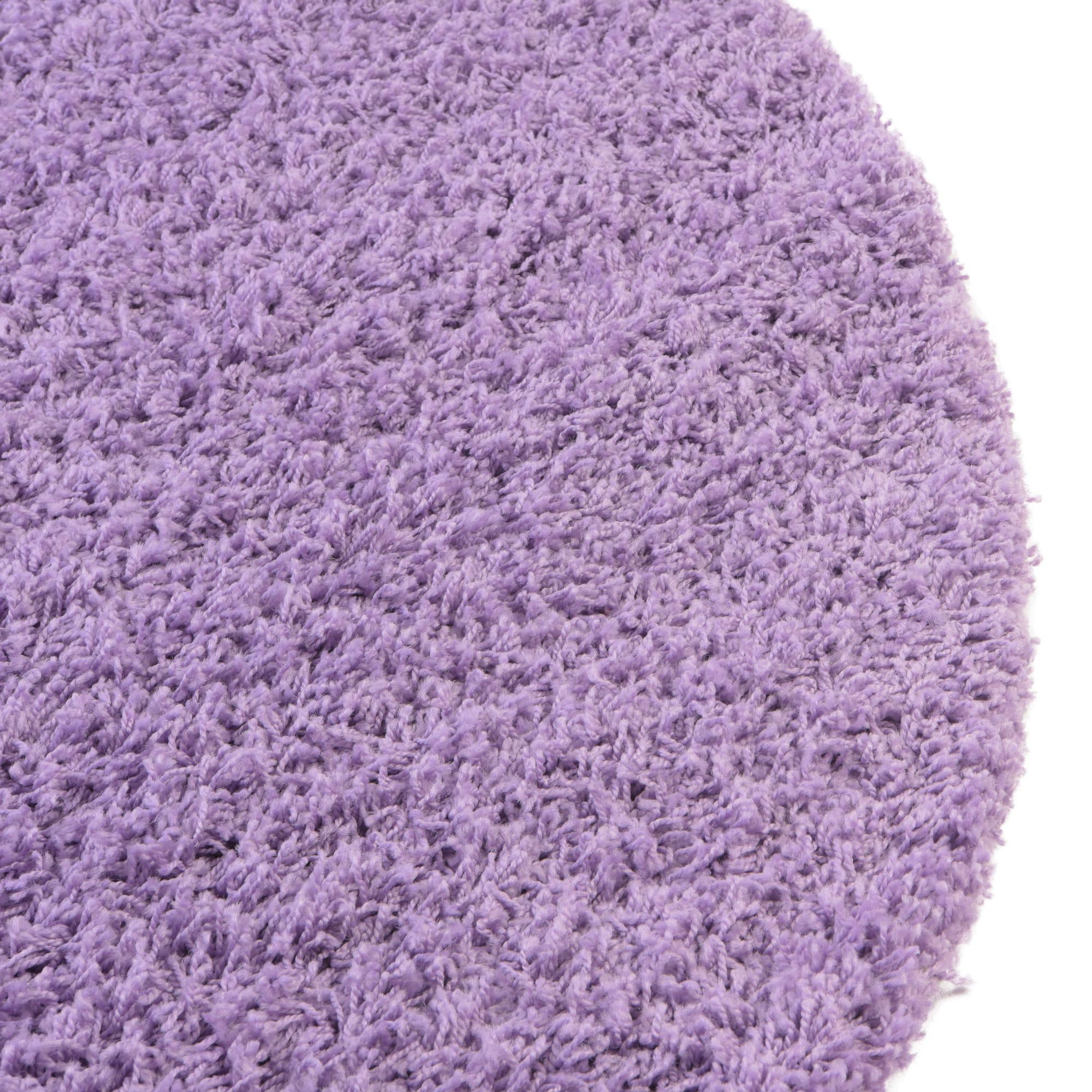 Lilac 8' x 8' Solid Shag Round Rug | Rugs.com