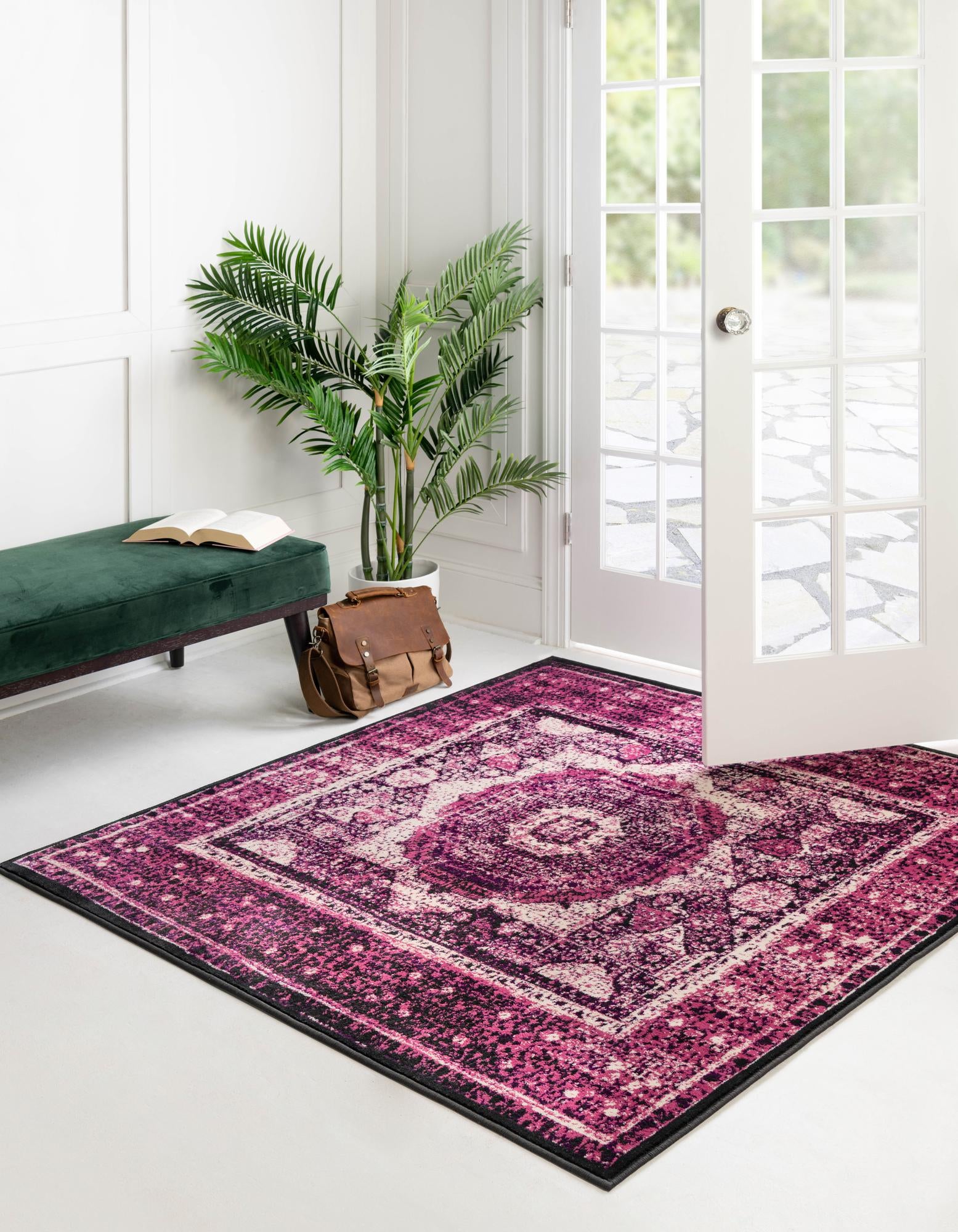 Lilac 7' 10 x 7' 10 Ankara Square Rug | Rugs.com