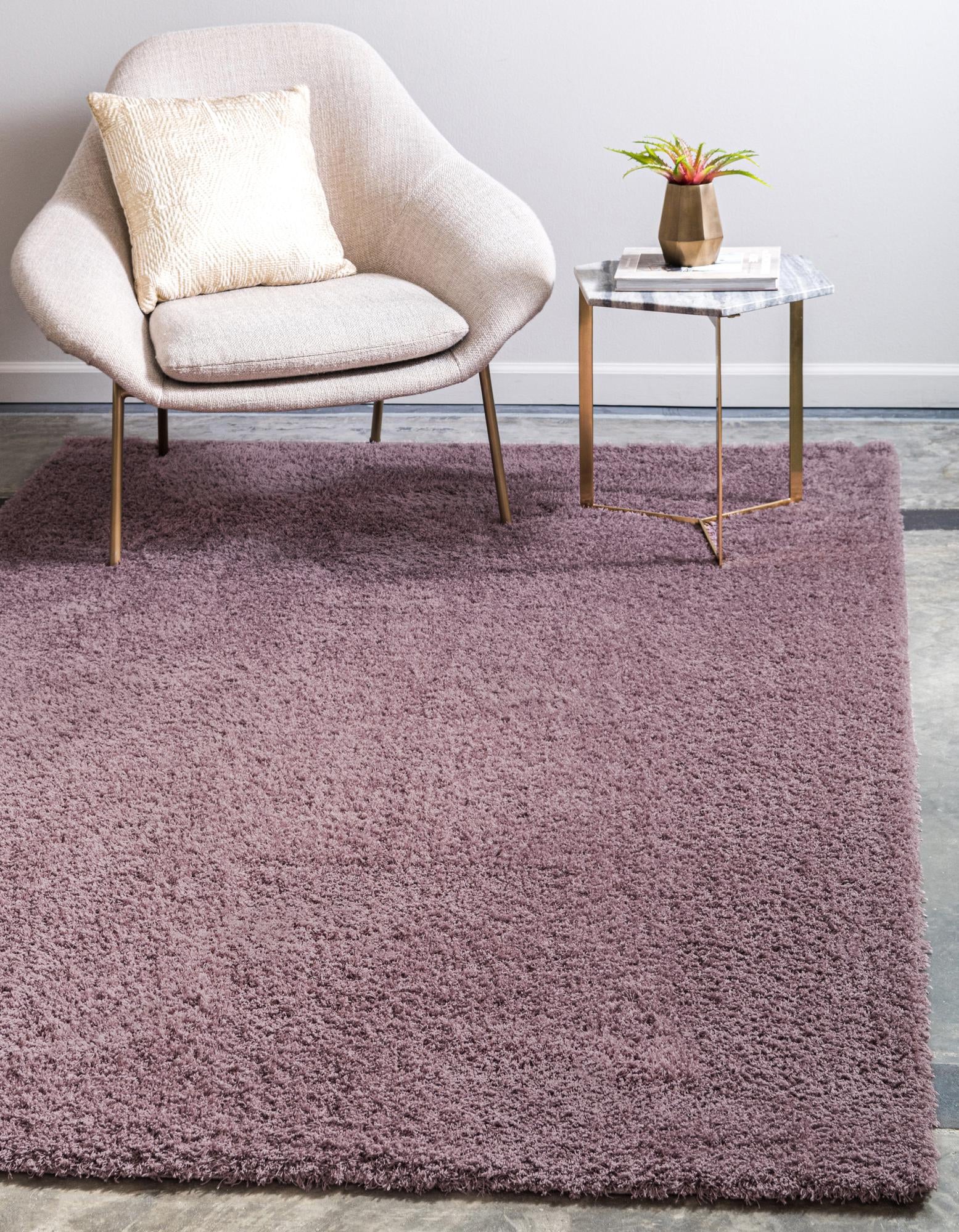 Mauve 5' x 8' Solid Shag Rug | Rugs.com