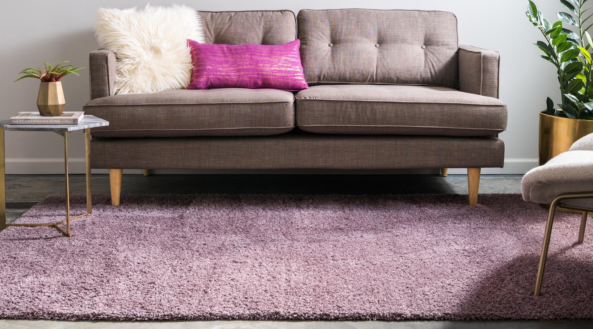 Mauve 5' x 8' Solid Shag Rug | Rugs.com