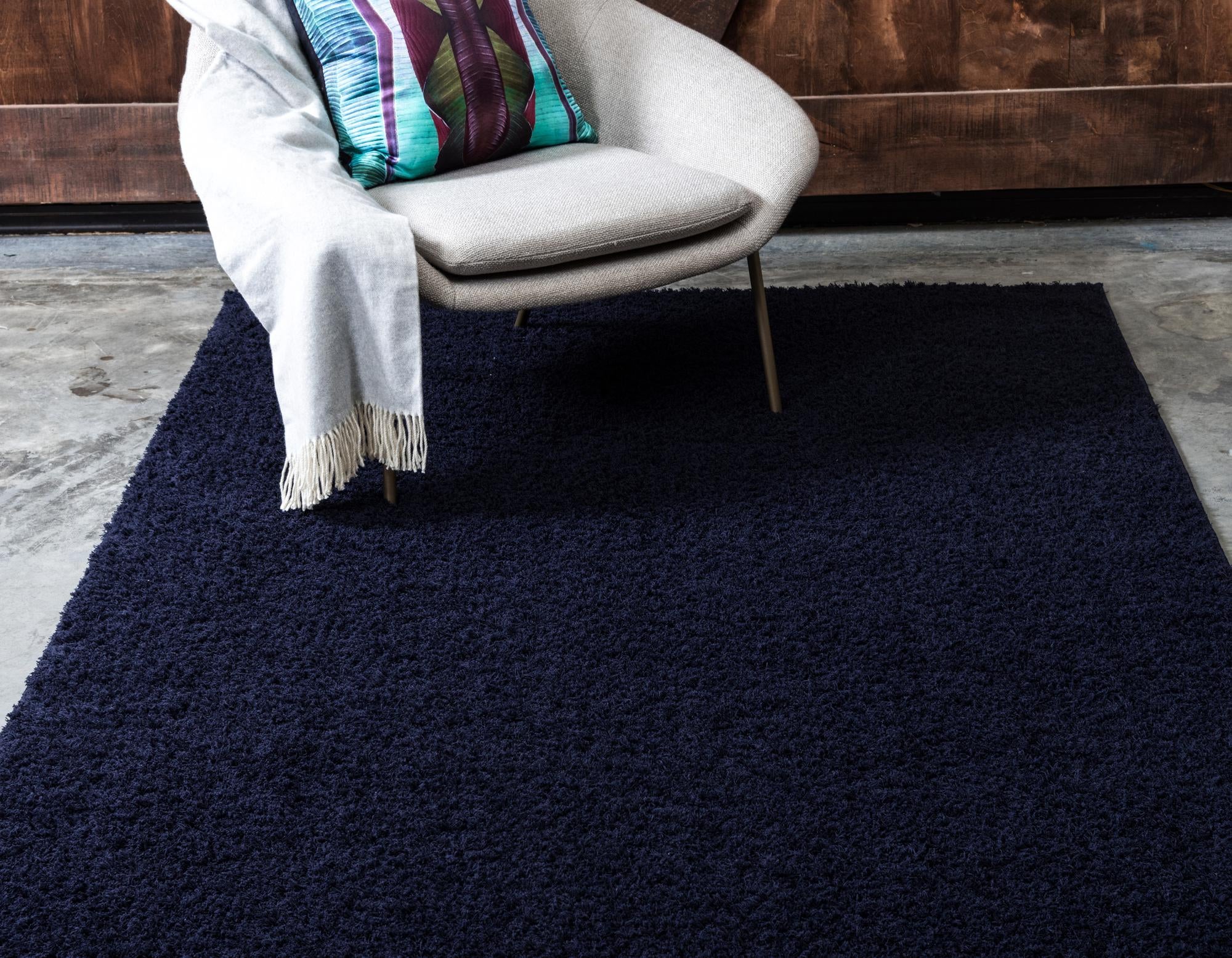 Midnight Blue 4' x 6' Solid Shag Rug | Rugs.com