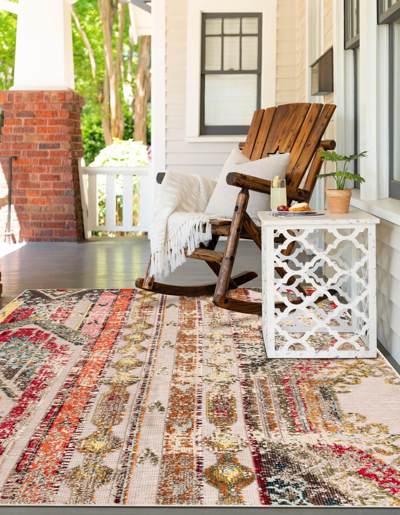 Multicolor Beige 7' 10 x 10' Casablanca Indoor / Outdoor Rug | Rugs.com