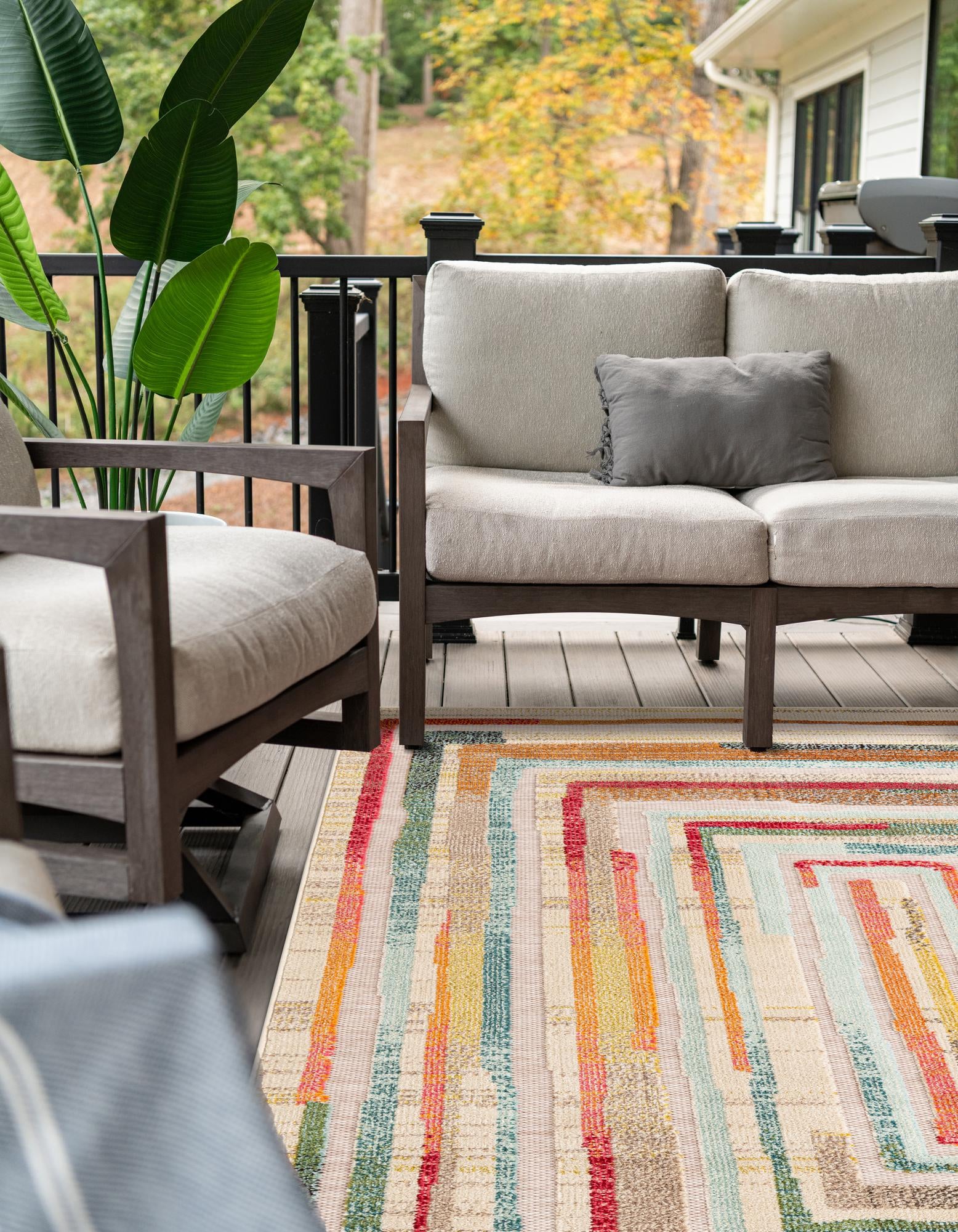 Multicolor Beige 5' x 7' Casablanca Indoor / Outdoor Rug | Rugs.com