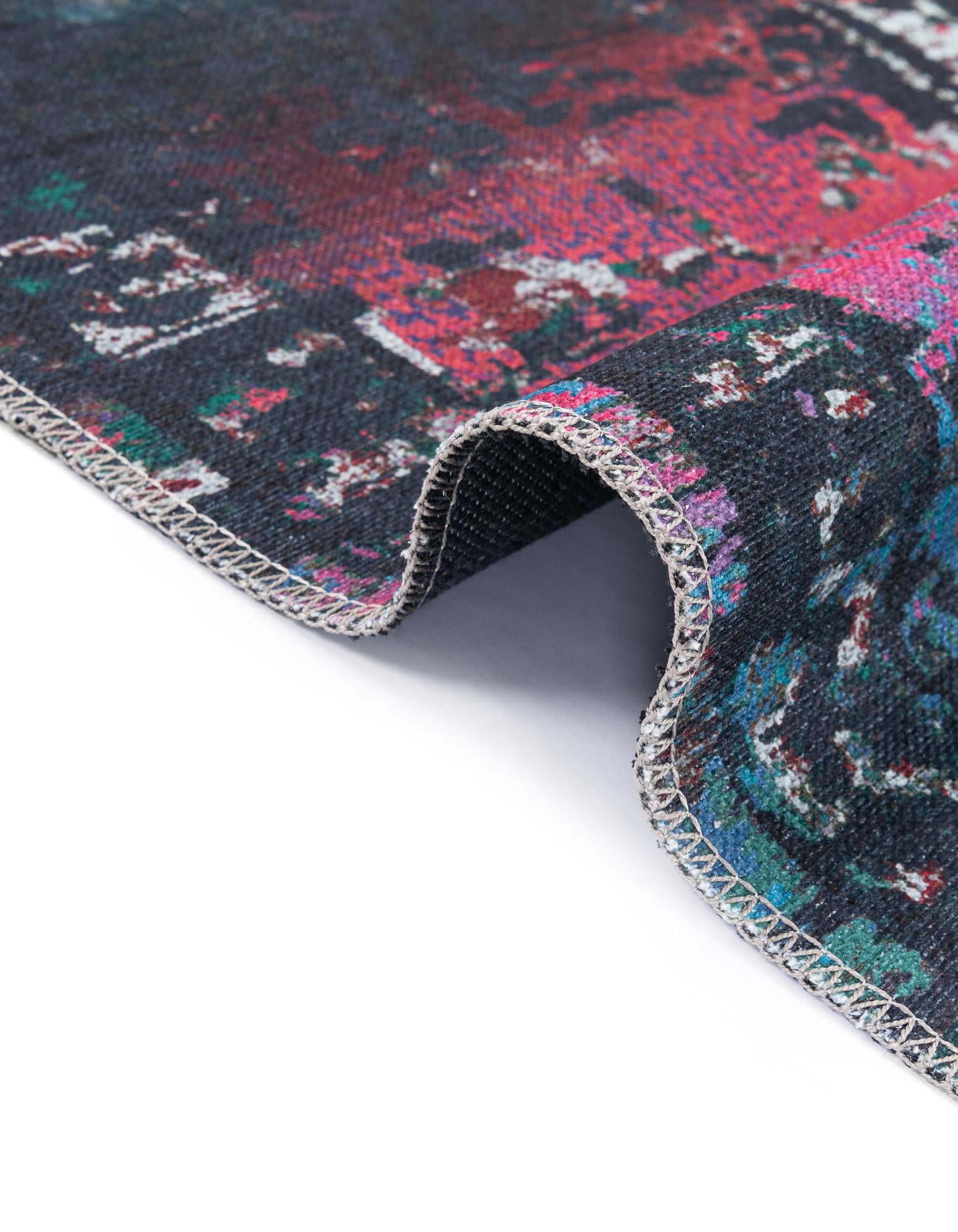 Multicolor Blue 6' x 9' Washable Francesca Rug | Rugs.com