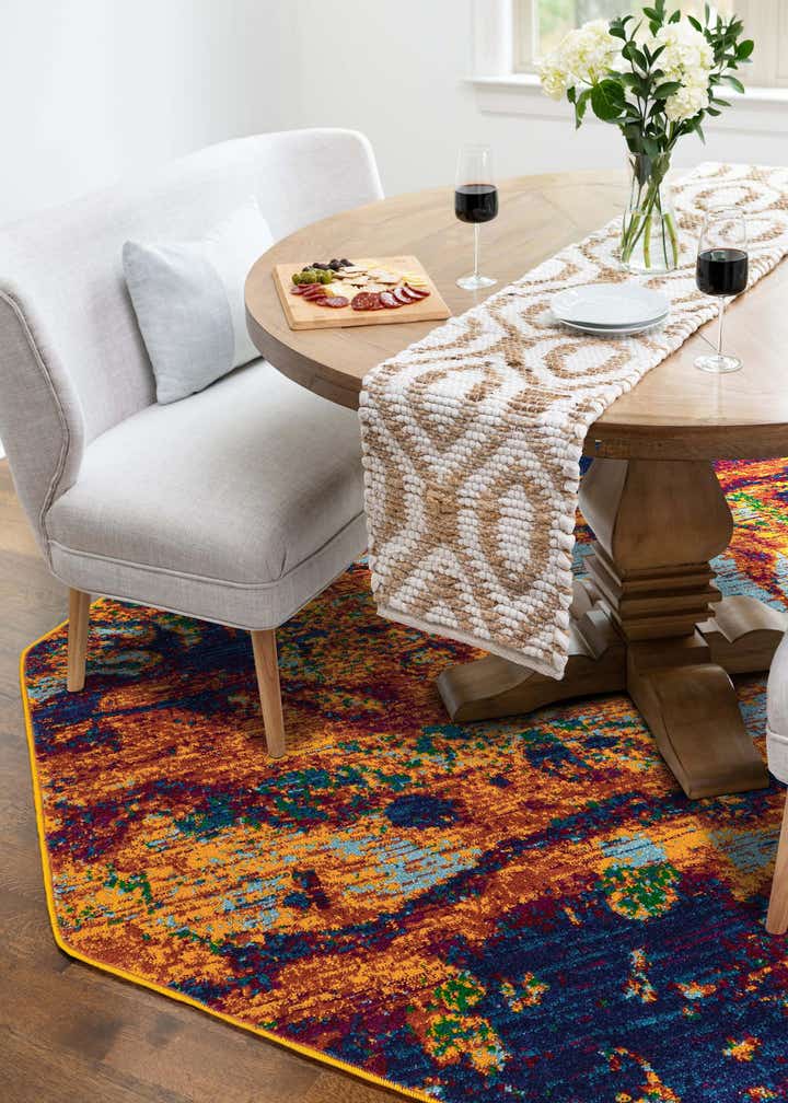 Multicolor 5' 3 x 5' 3 Calypso Octagon Rug | Rugs.com
