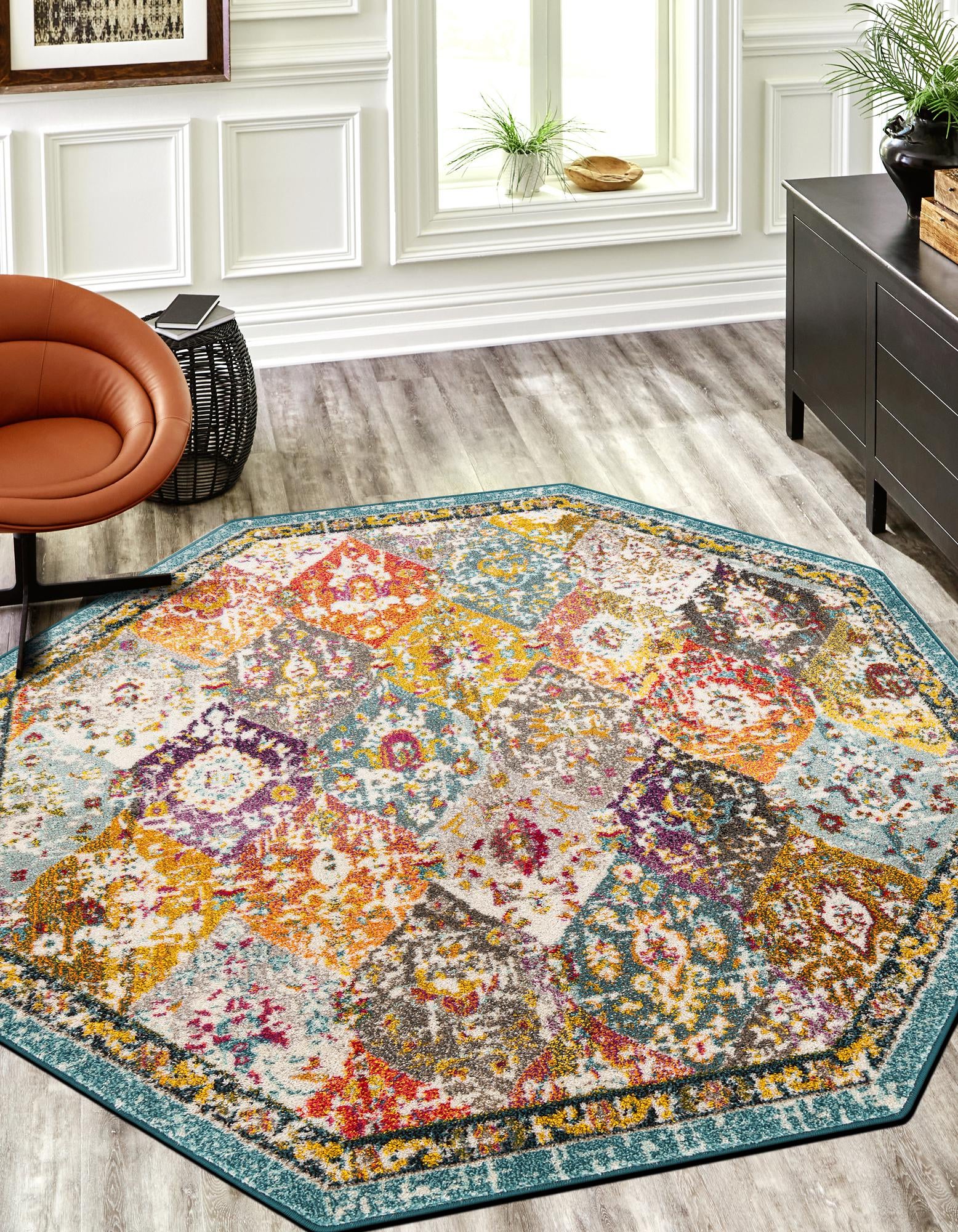 Multicolor 6' x 6' Madeline Octagon Rug | Rugs.com