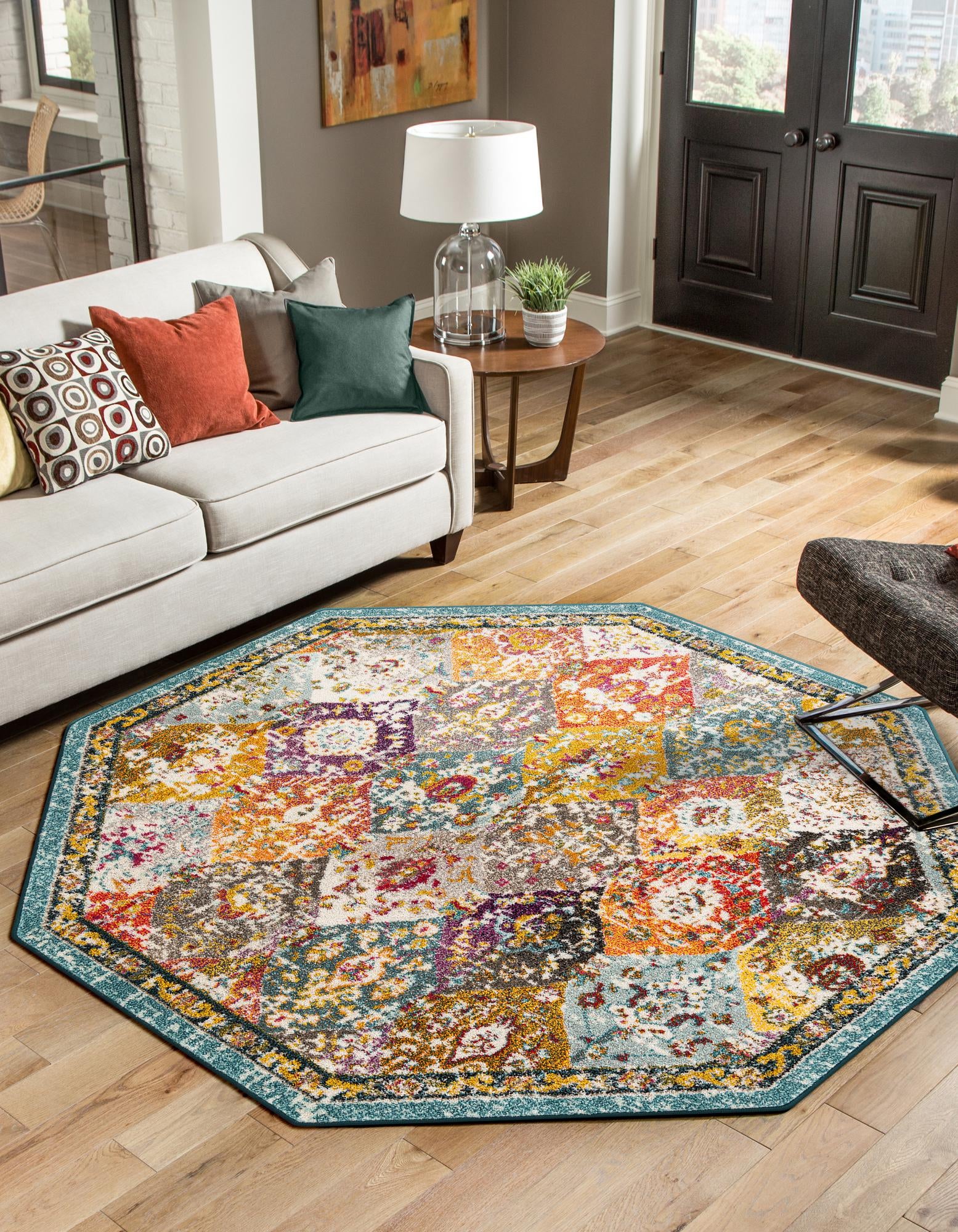 Multicolor 6' x 6' Madeline Octagon Rug | Rugs.com