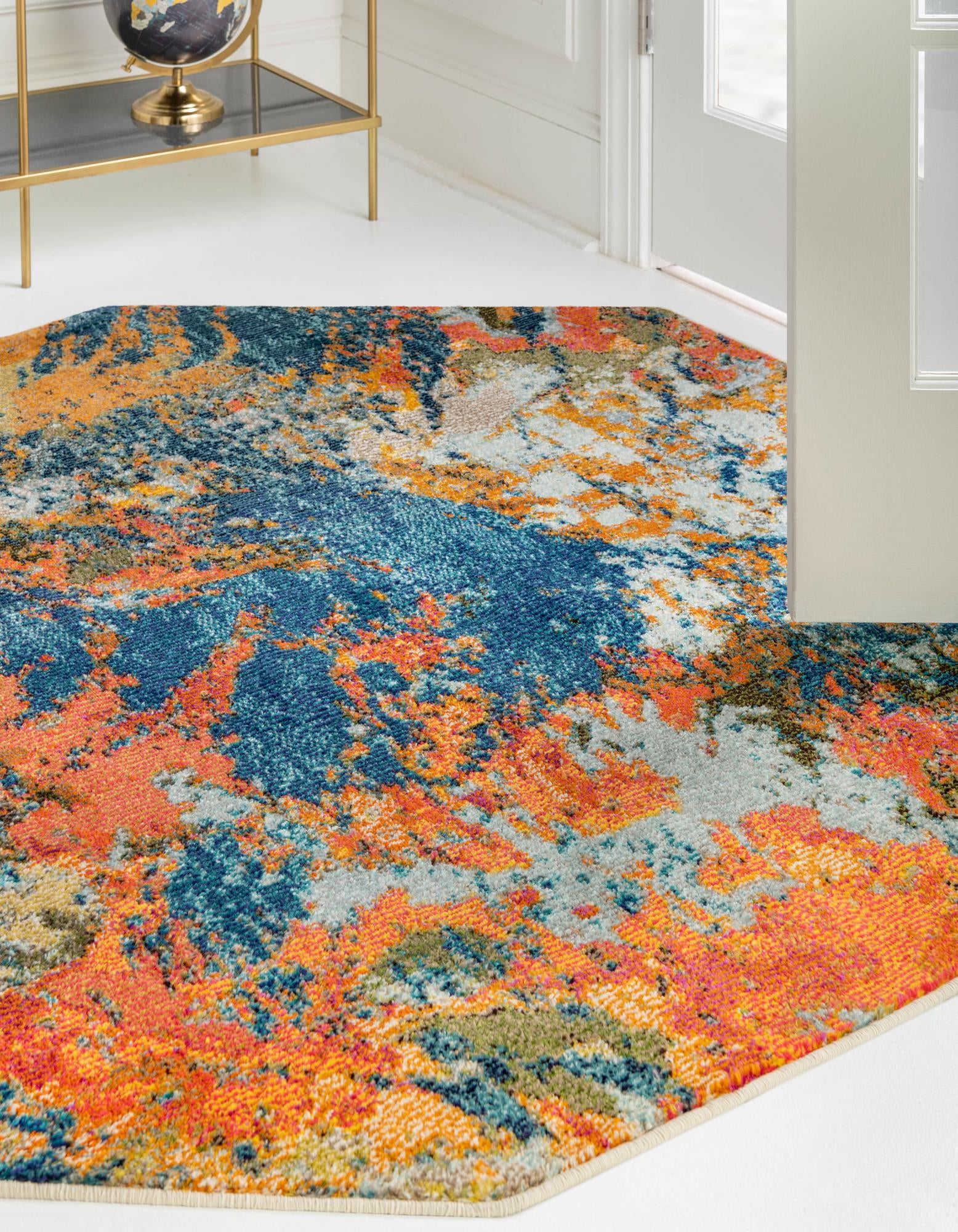 Multicolor 5' 3 x 5' 3 Vivid Octagon Rug | Rugs.com