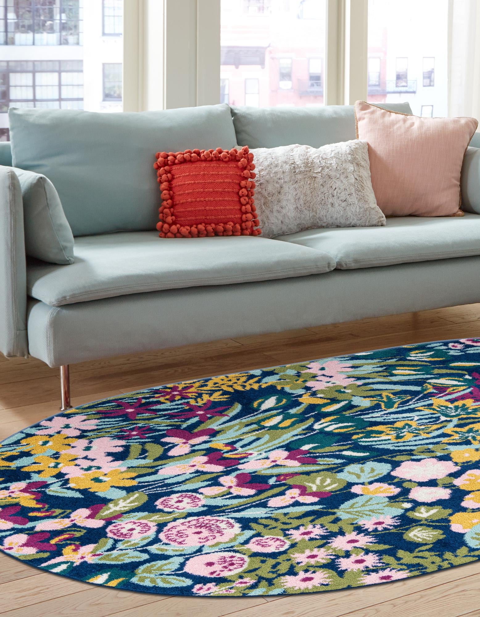Multicolor 5' 3 x 8' Bloom Oval Rug | Rugs.com