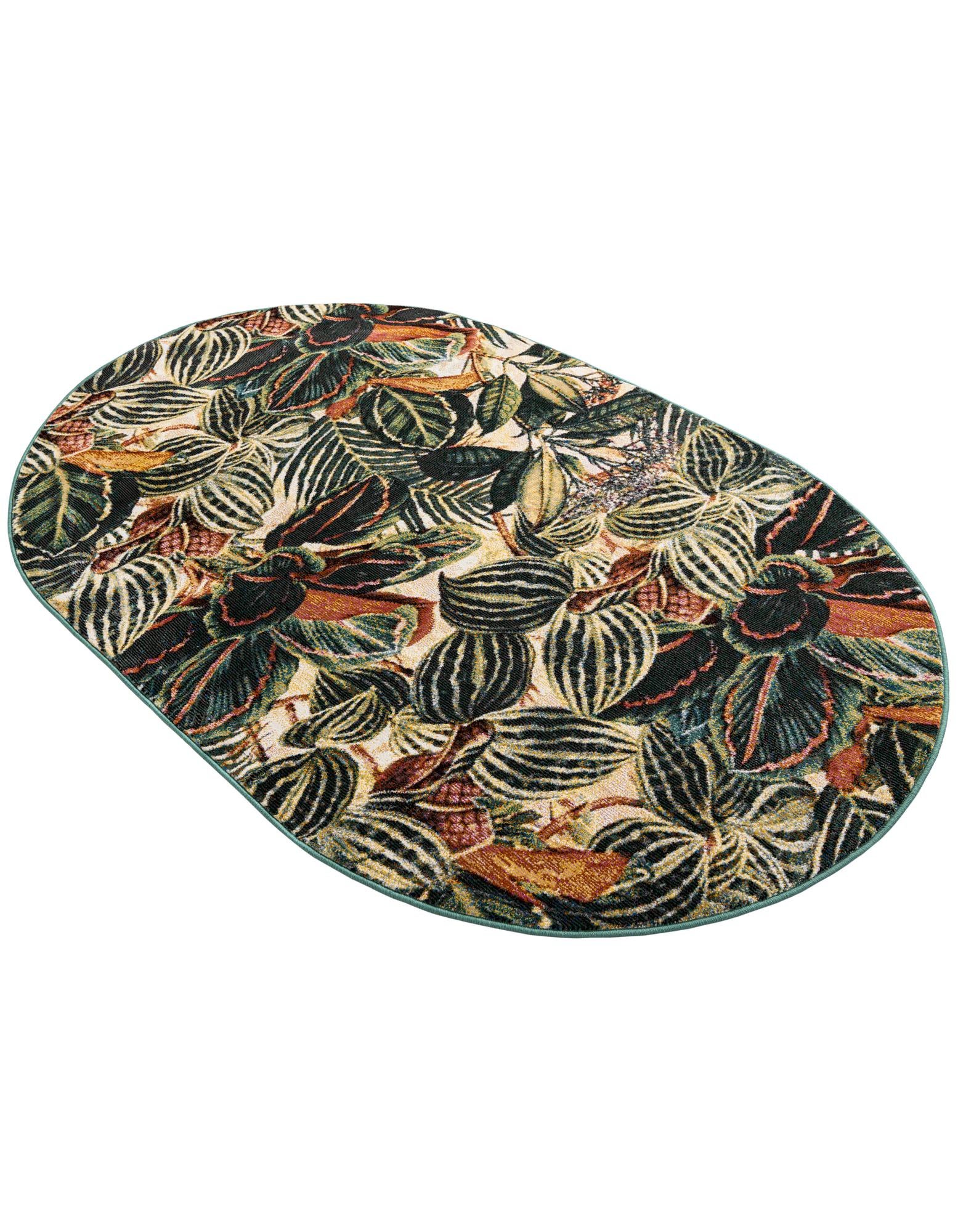 Multicolor 4' x 6' Blossom Oval Rug | Rugs.com