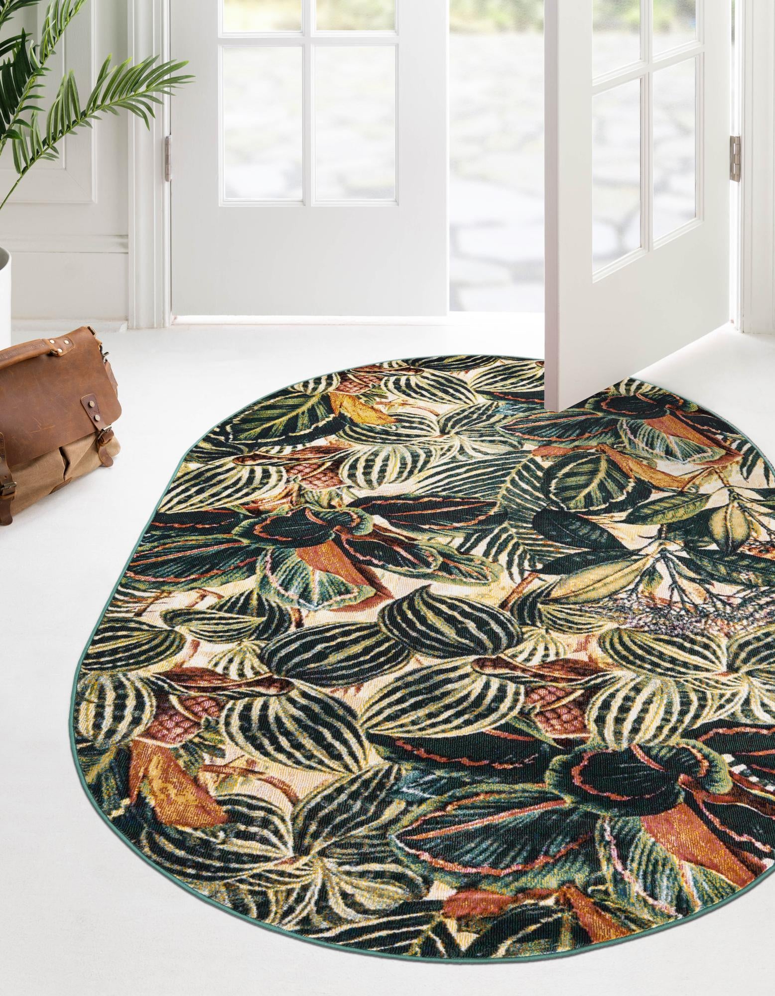 Multicolor 4' x 6' Blossom Oval Rug | Rugs.com