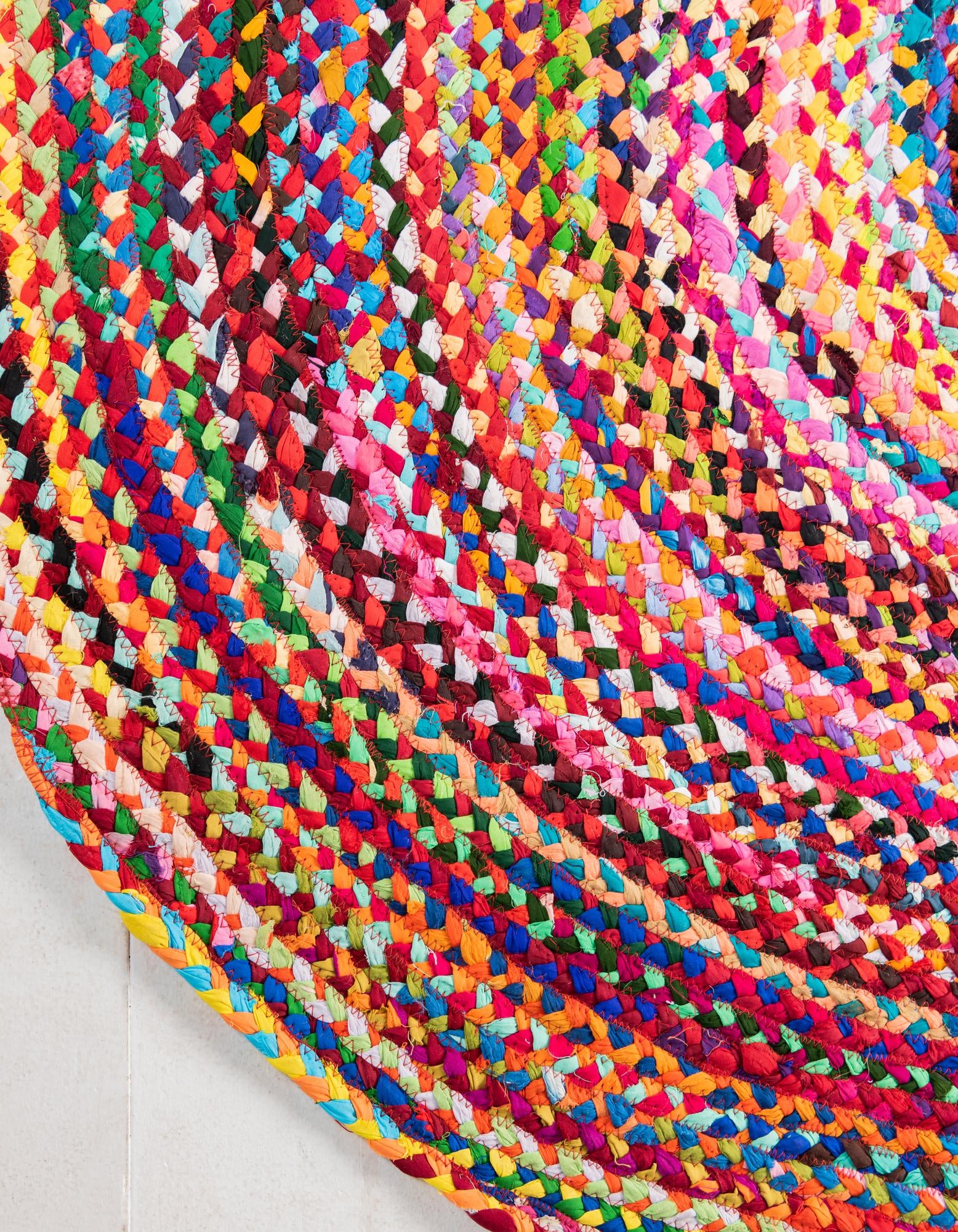 Multicolor 3' 3 x 5' 1 Hand Braided Chindi Oval Rug | Rugs.com