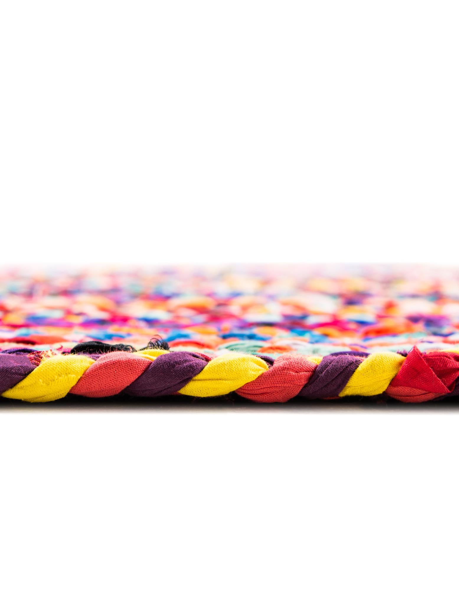 Multicolor 3' 3 x 5' 1 Hand Braided Chindi Oval Rug | Rugs.com