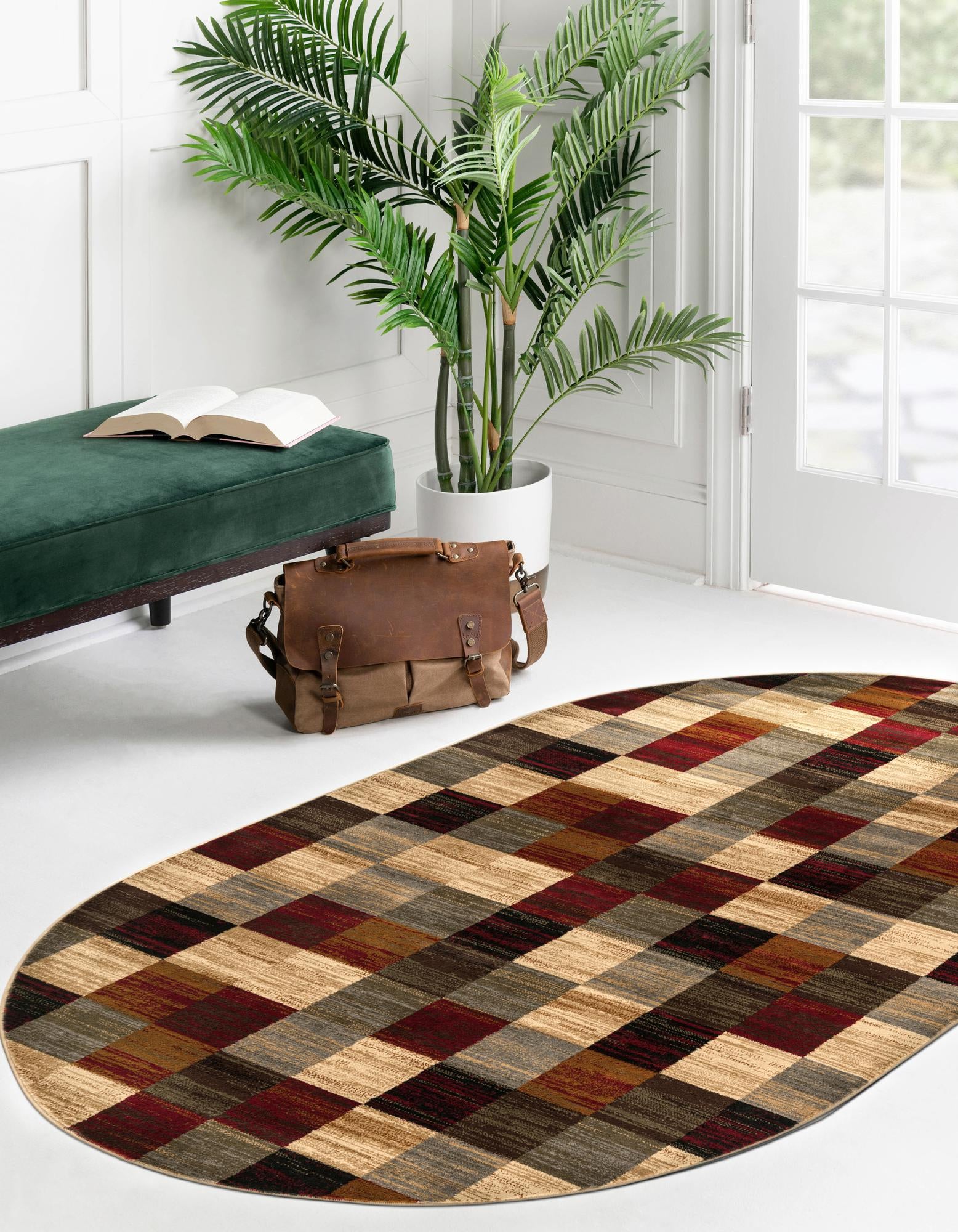 Multicolor 4' x 6' Cafe Oval Rug | Rugs.com