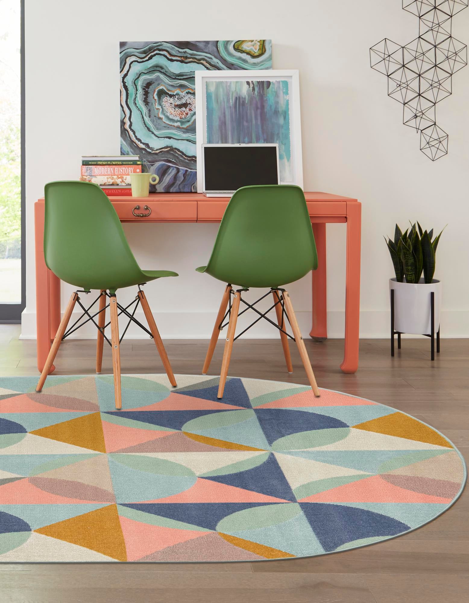 Multicolor 8' x 10' Lotus Oval Rug | Rugs.com