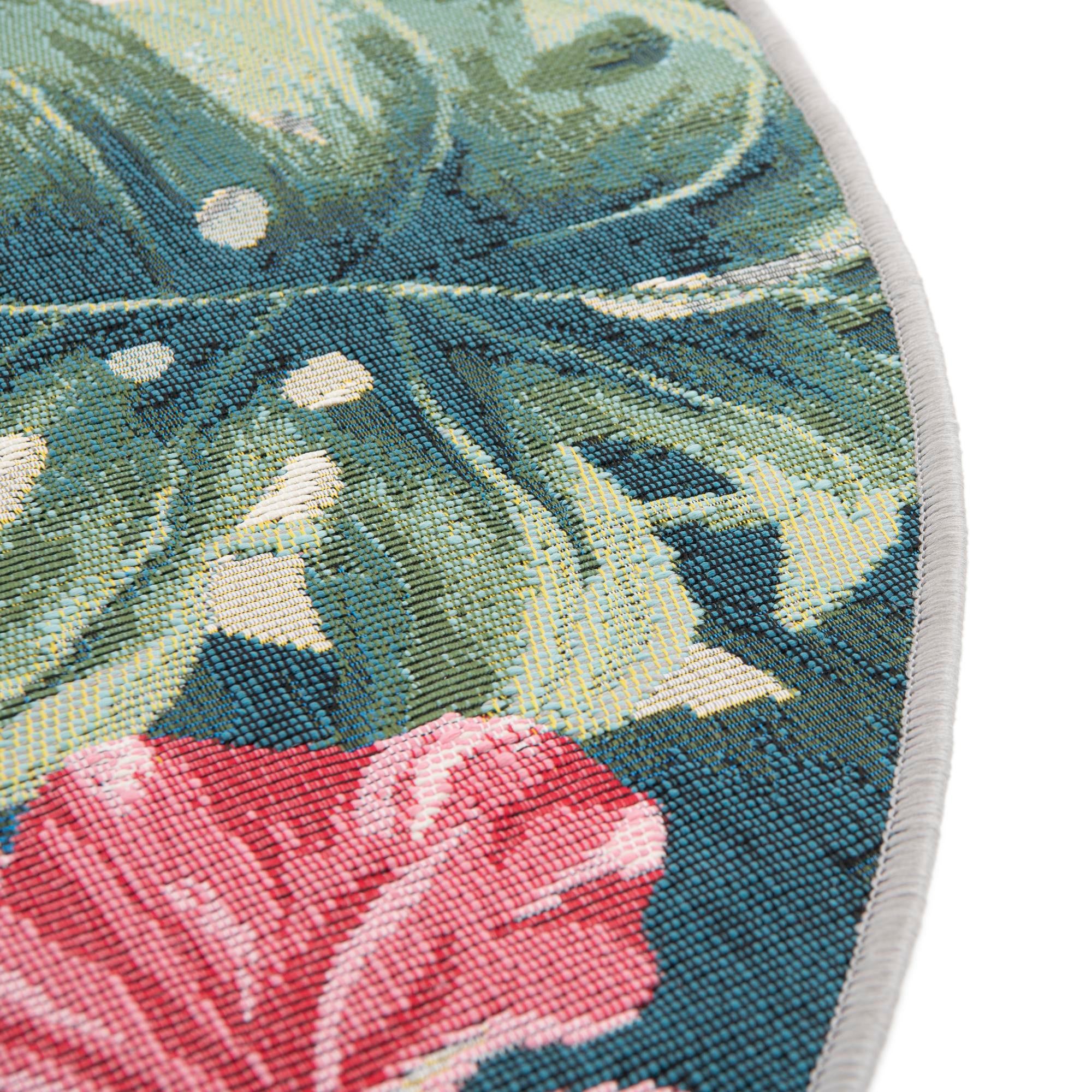 Multicolor 5' 3 x 8' Botanical Indoor / Outdoor Oval Rug | Rugs.com