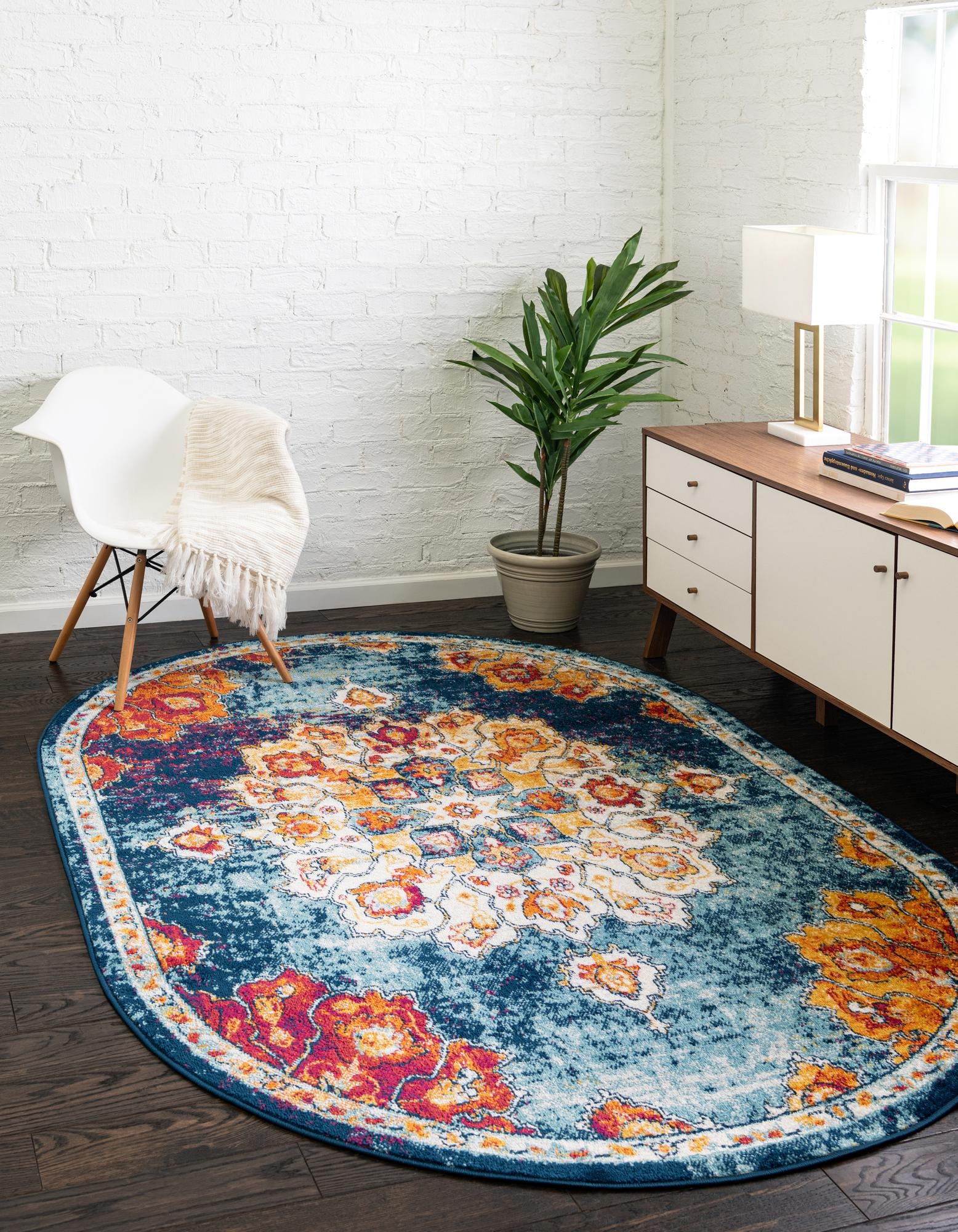 Multicolor 7' 10 x 10' Parker Oval Rug | Rugs.com