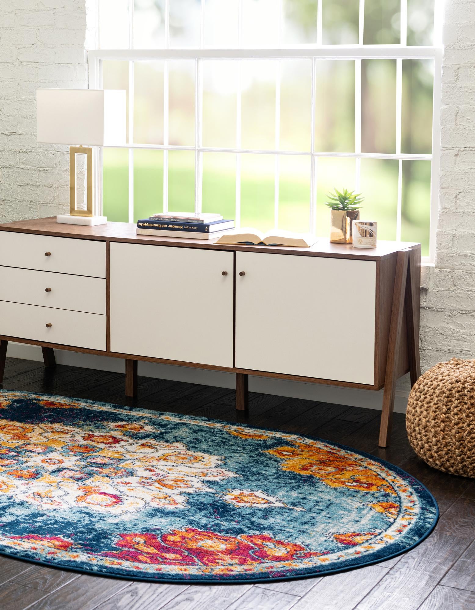 Multicolor 7' 10 x 10' Parker Oval Rug | Rugs.com