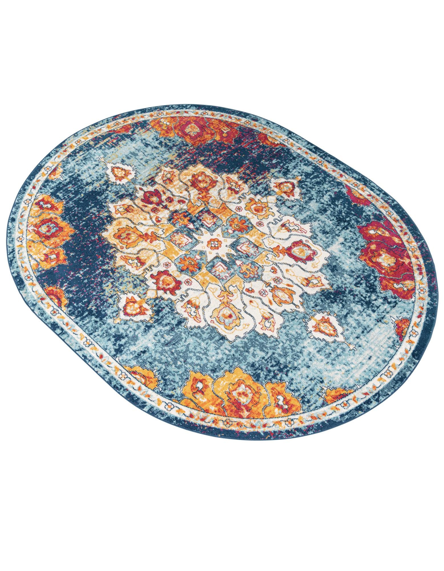 Multicolor 7' 10 x 10' Parker Oval Rug | Rugs.com