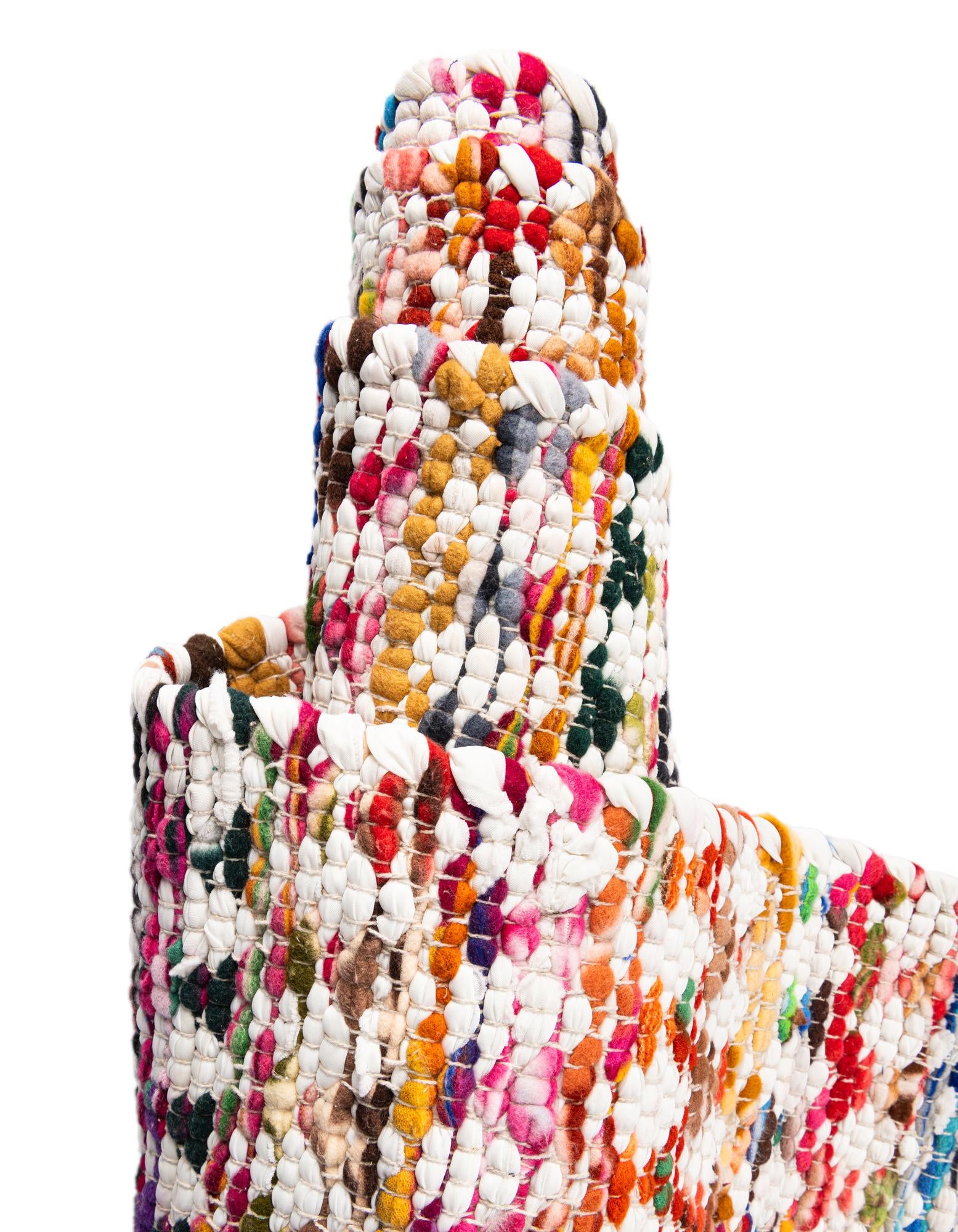 Multicolor 2' x 3' 1 Hand Woven Braided Chindi Rug | Rugs.com