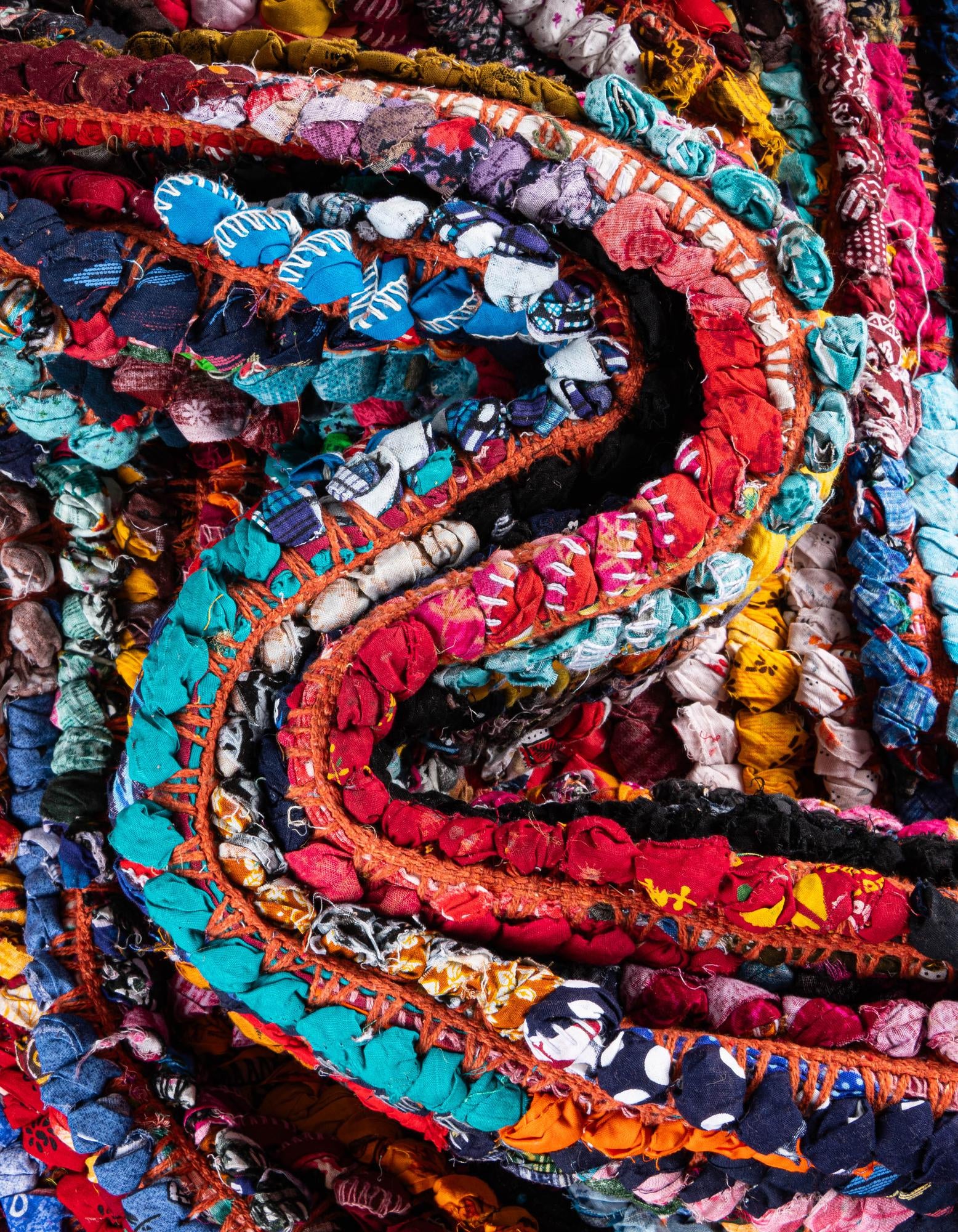 Multicolor 6' 1 x 9' Hand Braided Chindi Rug | Rugs.com