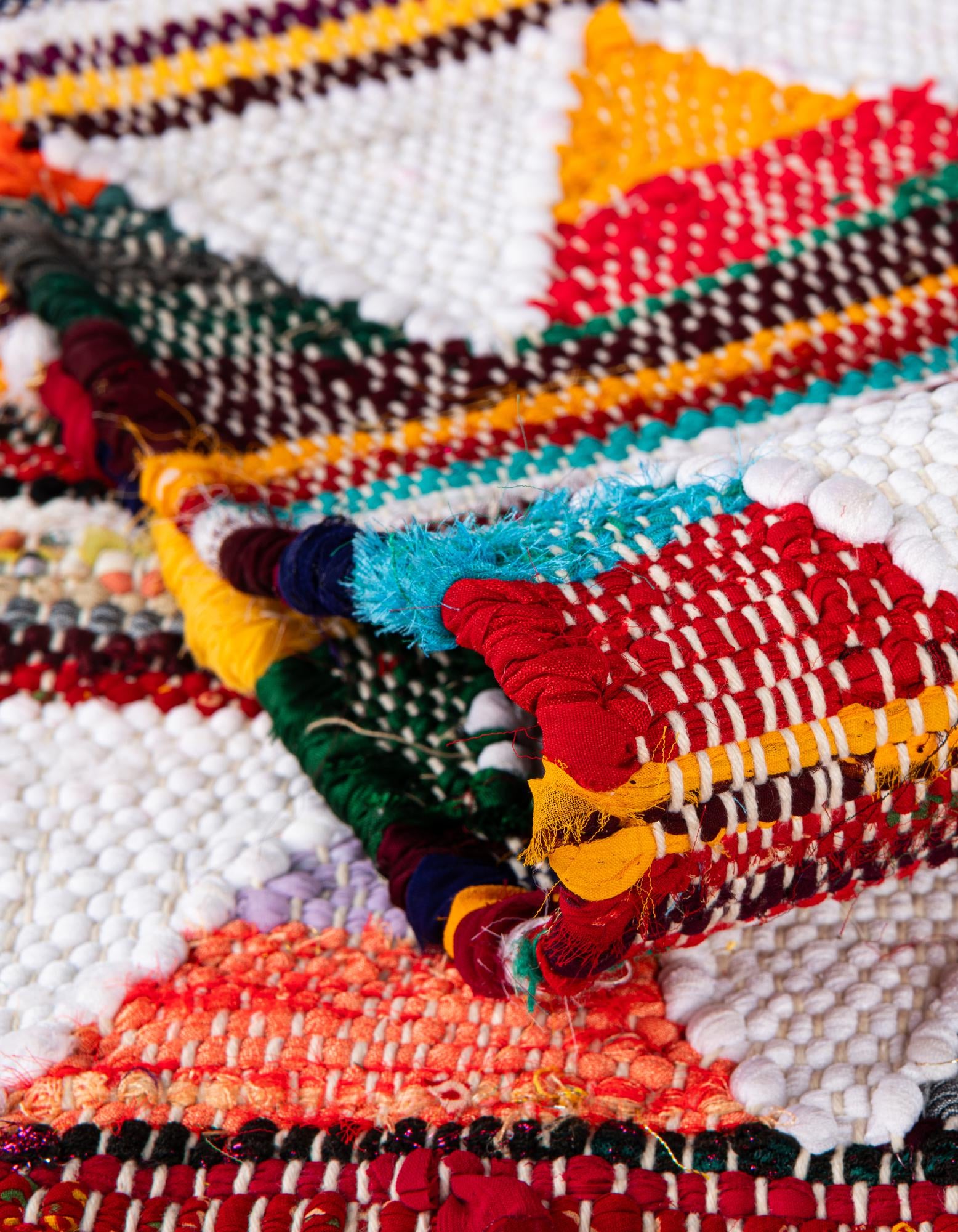 Multicolor 9' x 12' Hand Woven Chindi Trellis Rug | Rugs.com