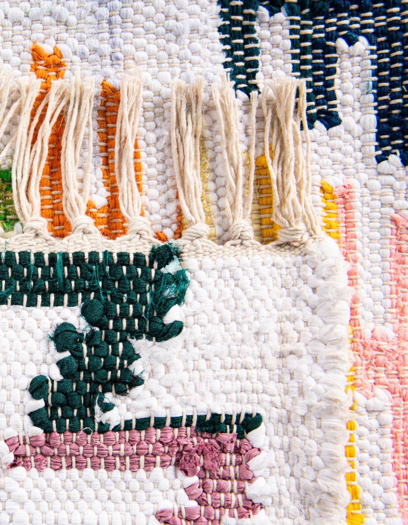 Multicolor 4' 1 x 6' 1 Hand Woven Chindi Trellis Rug | Rugs.com