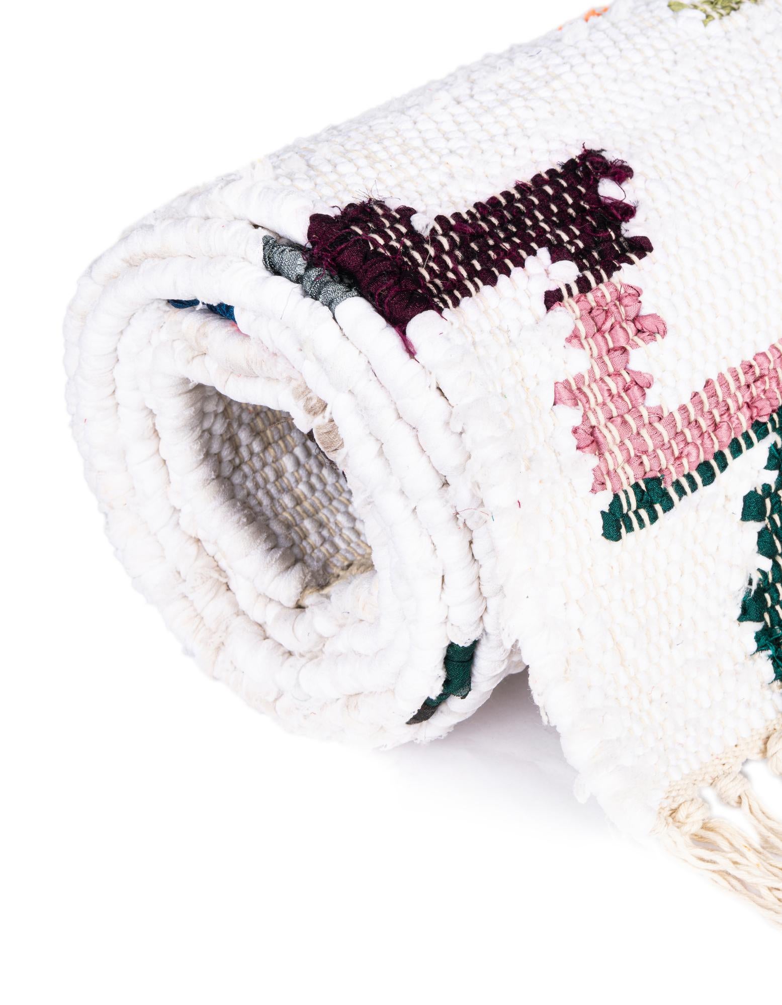 Multicolor 4' 1 x 6' 1 Hand Woven Chindi Trellis Rug | Rugs.com