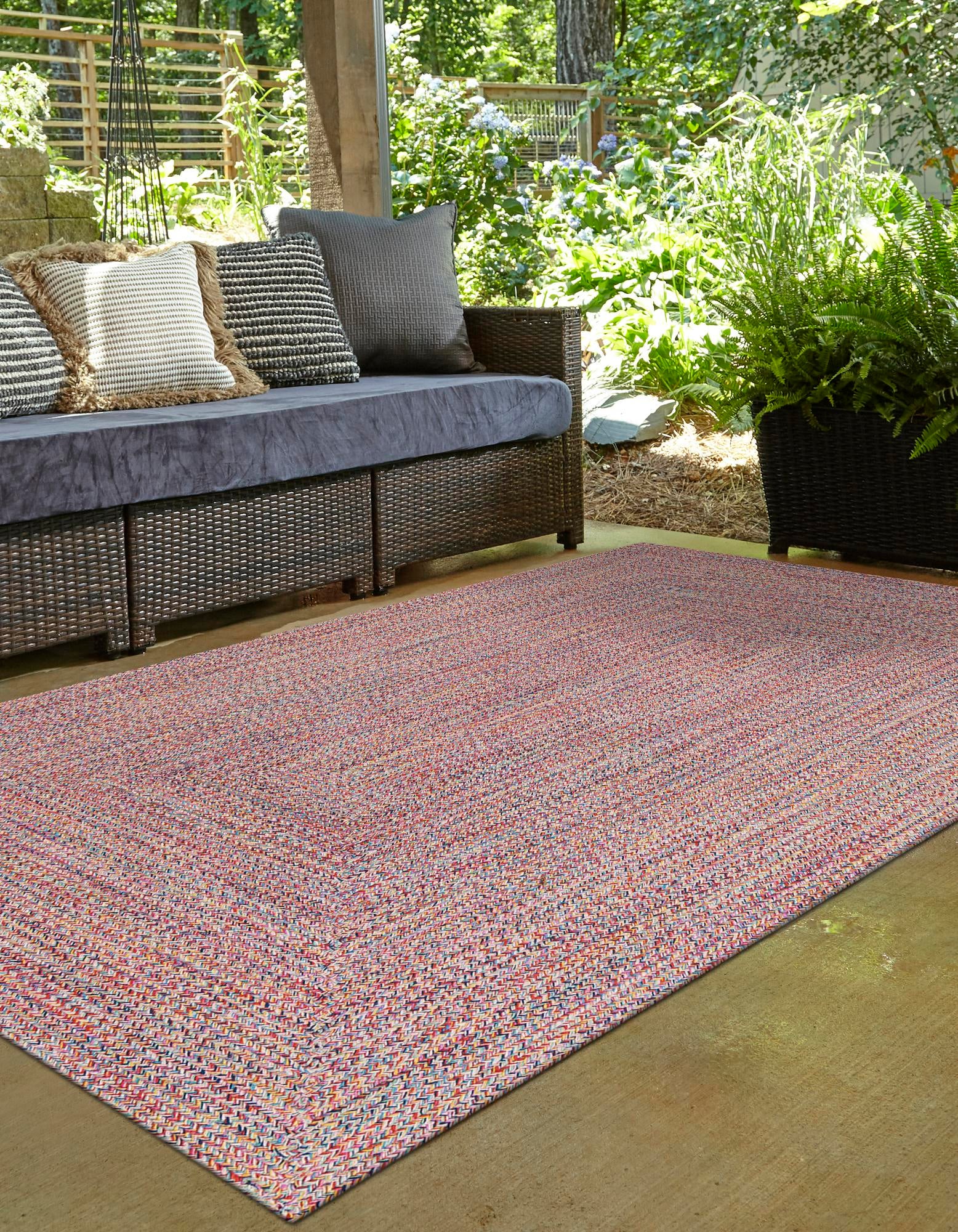 Multicolor 7' 10 x 10' Hand Woven Eco Verse Indoor Washable Indoor ...