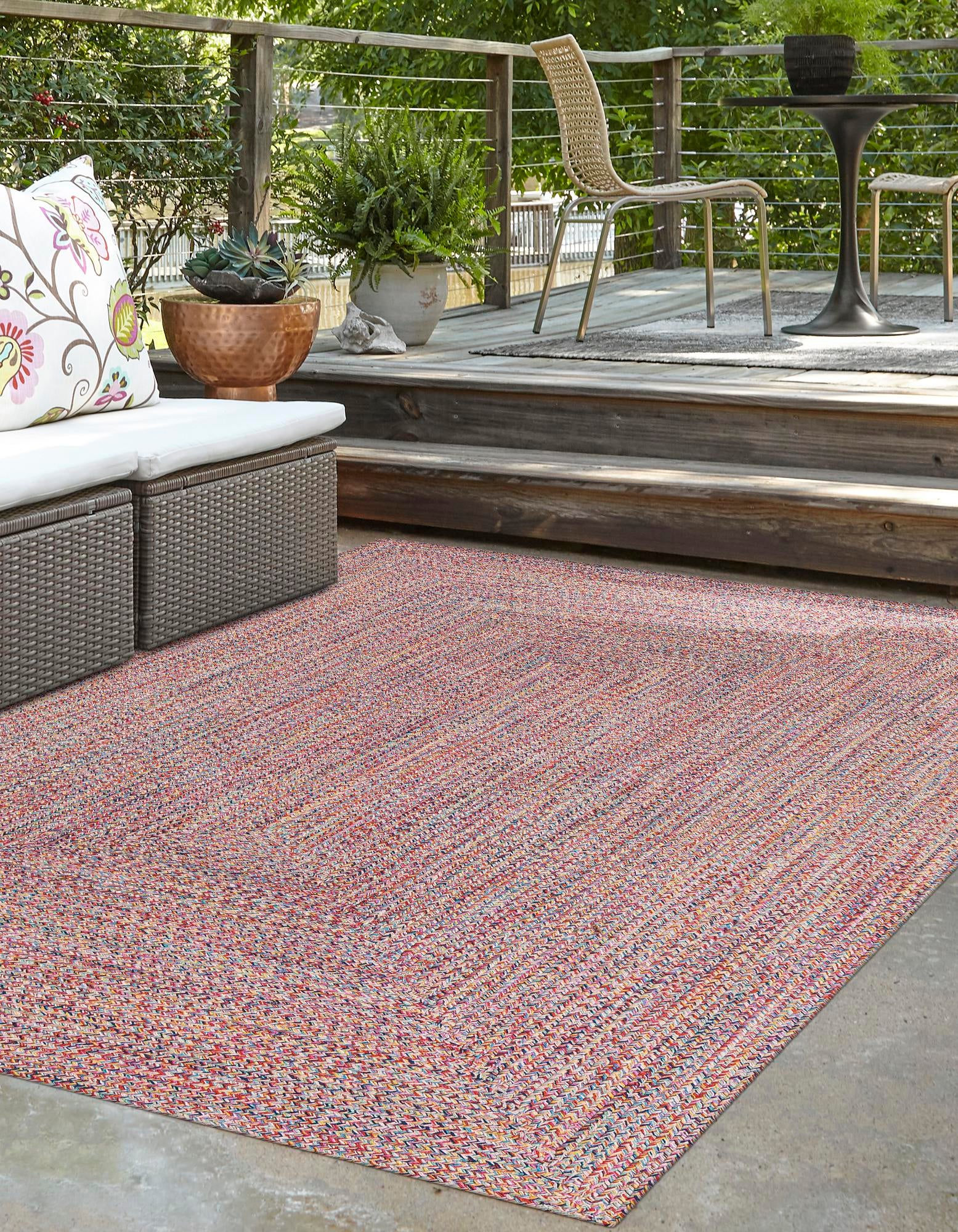 Multicolor 7' 10 x 10' Hand Woven Eco Verse Indoor Washable Indoor ...