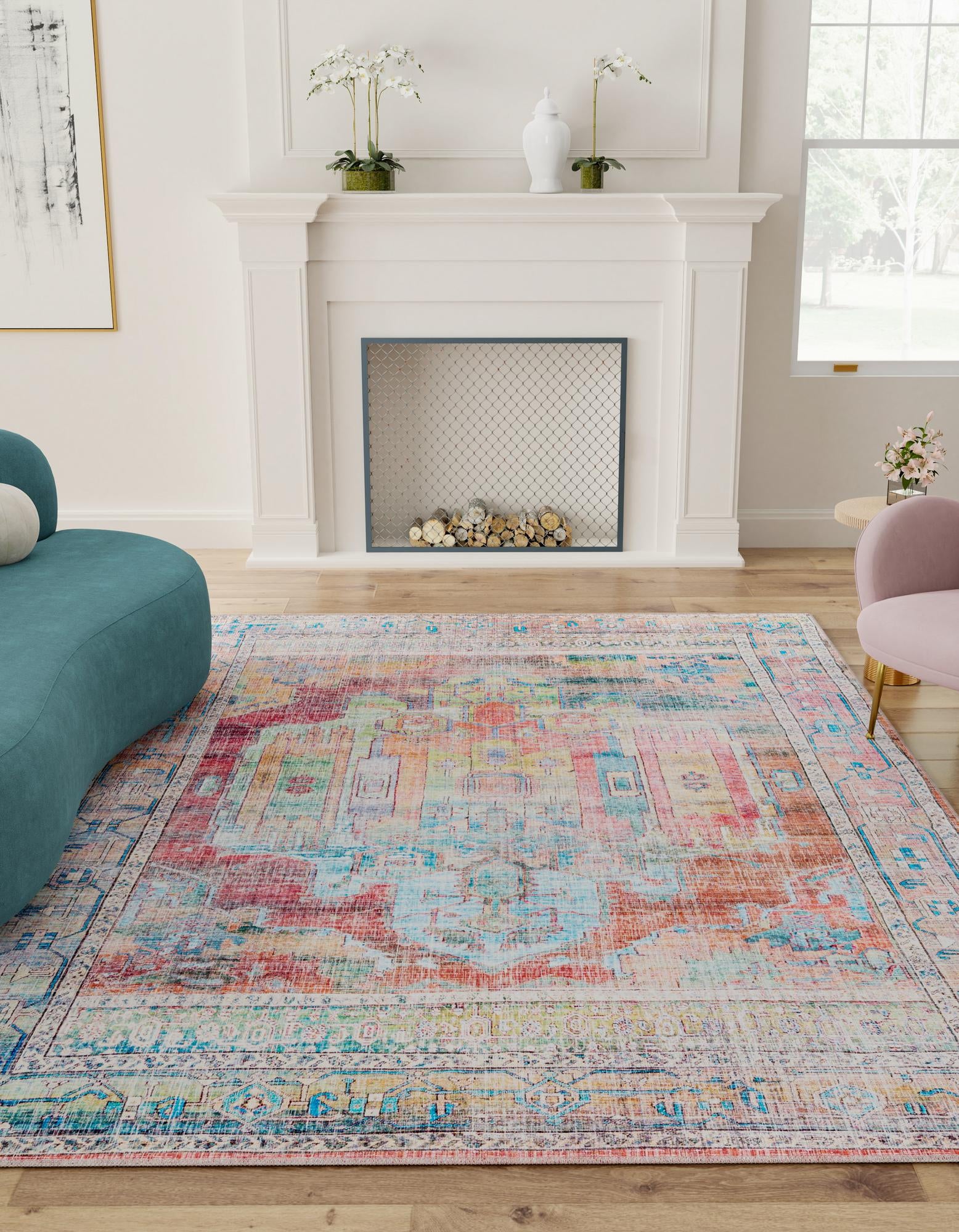 Multicolor 3' 3 x 5' 3 Washable Maahru Rug | Rugs.com