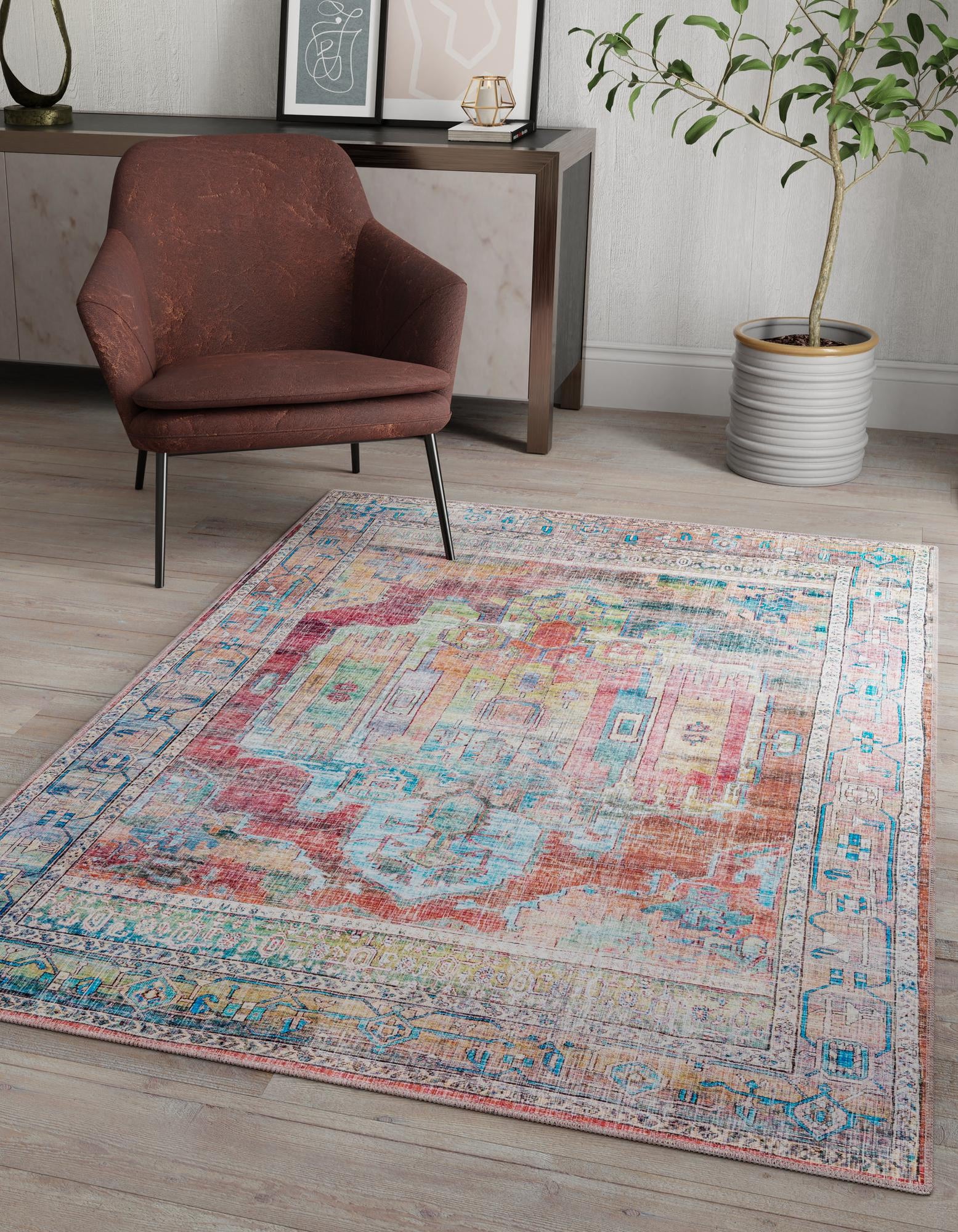 Multicolor 9' 2 x 12' Washable Maahru Rug | Rugs.com