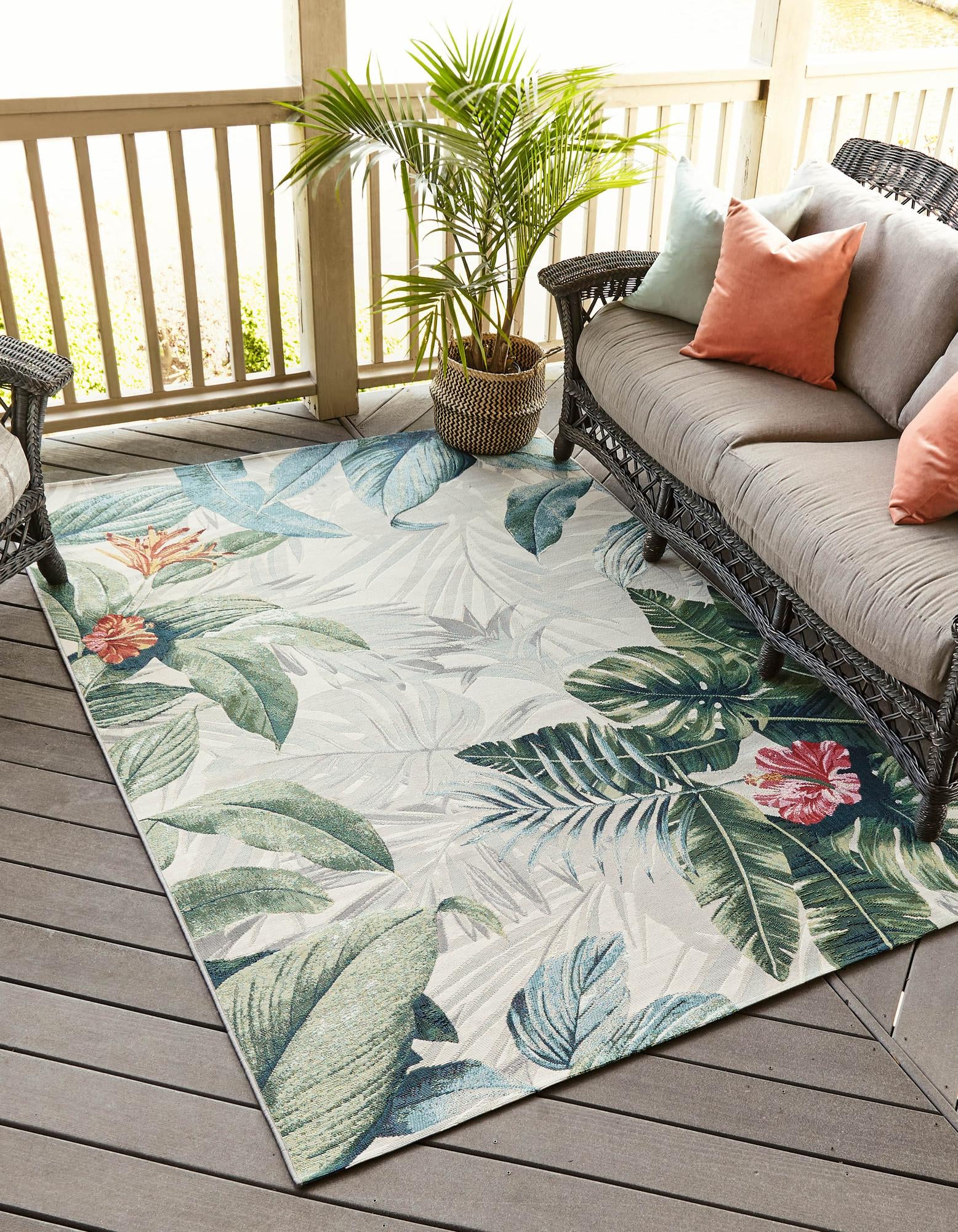 Multicolor 7' 10 x 11' Botanical Indoor / Outdoor Rug | Rugs.com