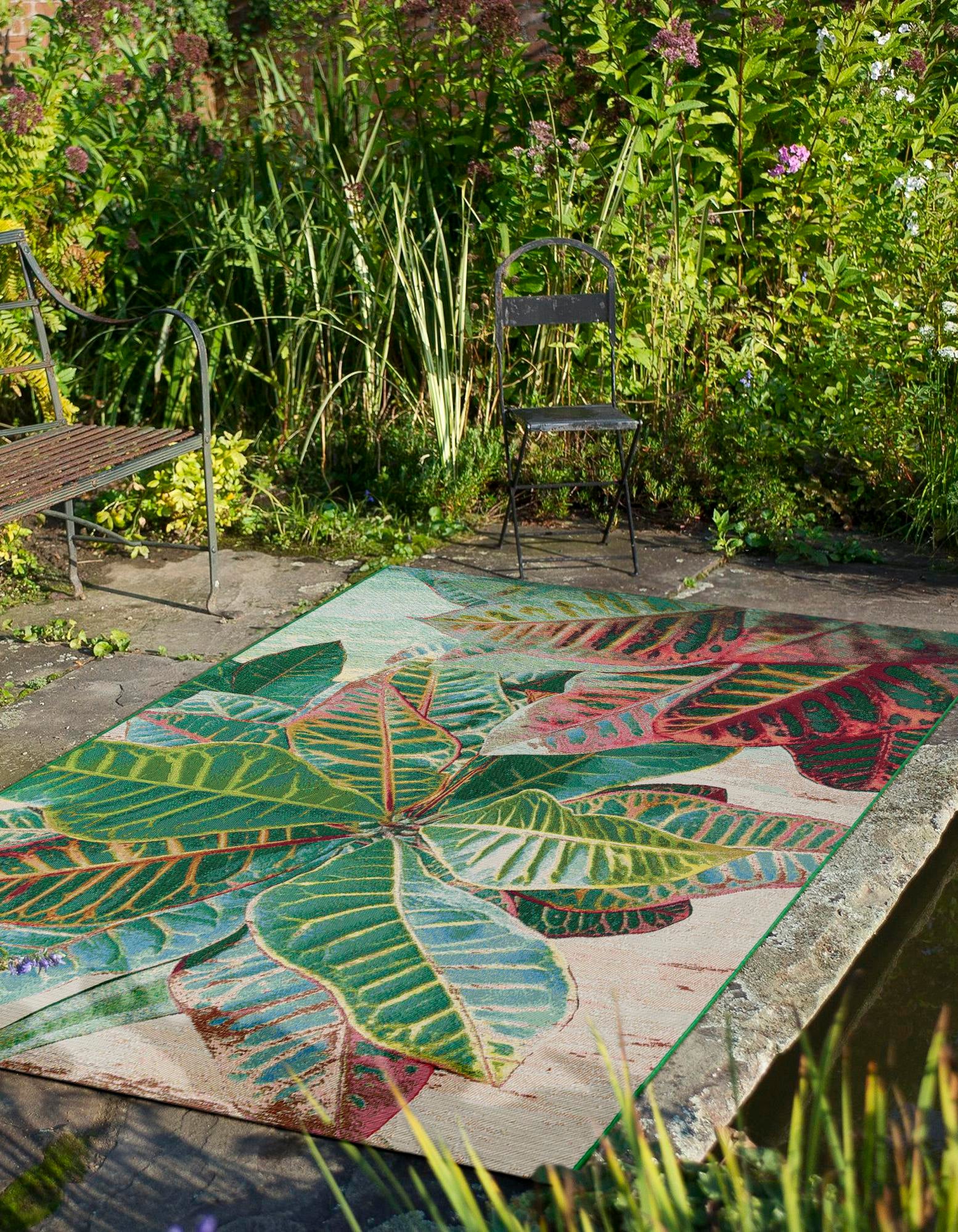 Multicolor 5' 3 x 8' Botanical Indoor / Outdoor Rug | Rugs.com