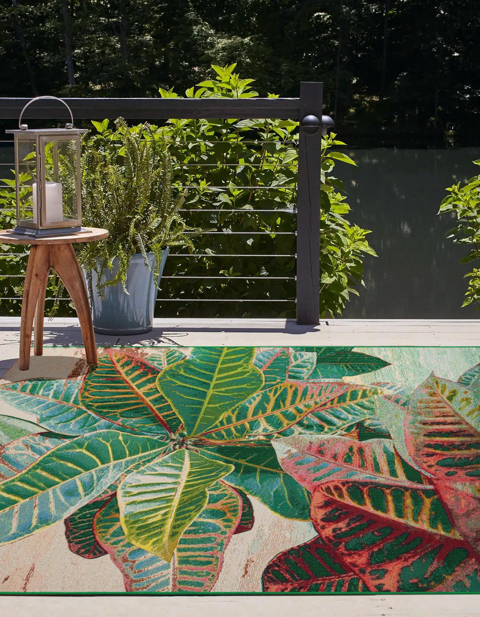 Multicolor 5' 3 x 8' Botanical Indoor / Outdoor Rug | Rugs.com