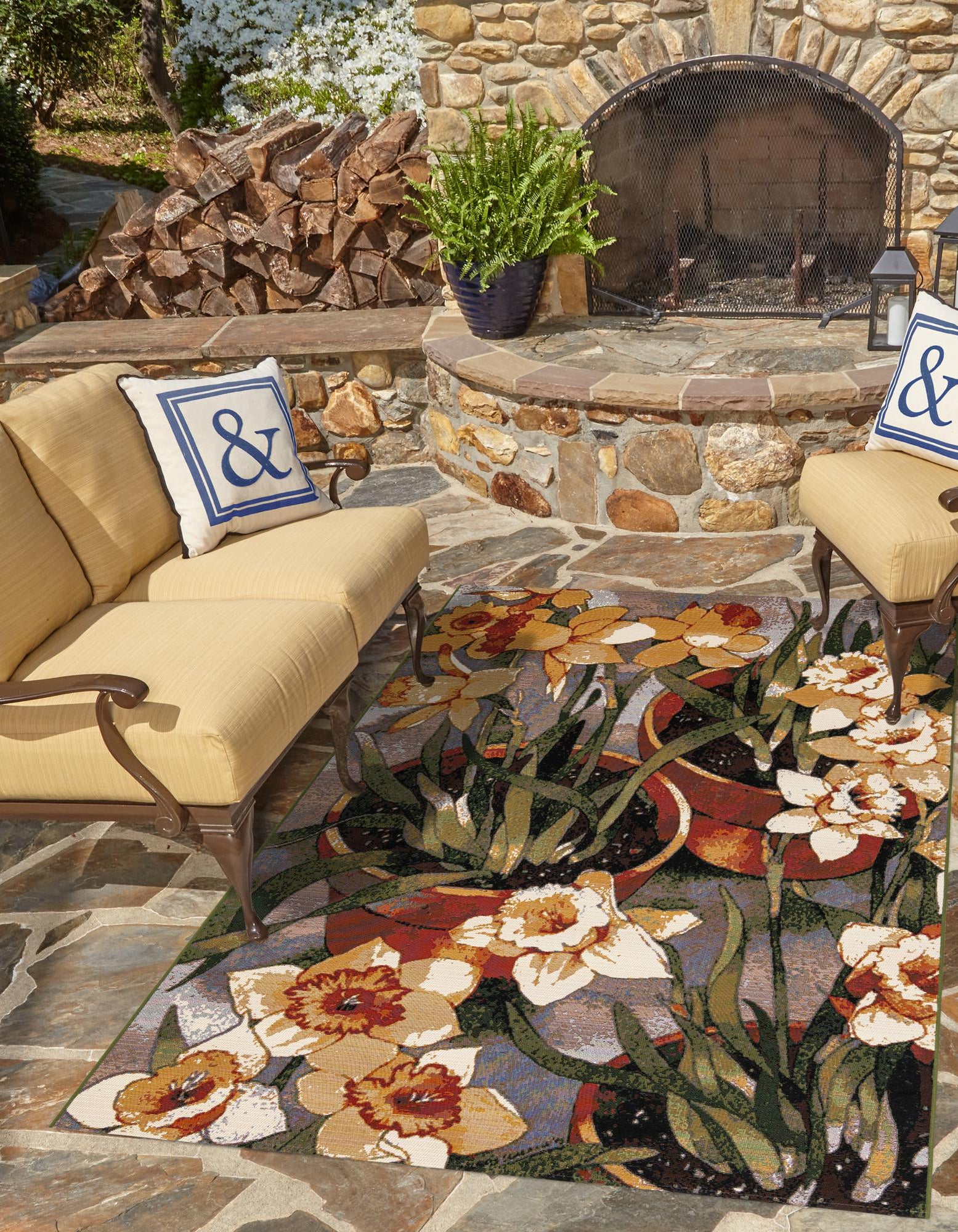 Multicolor 4' x 6' Botanical Indoor / Outdoor Rug | Rugs.com