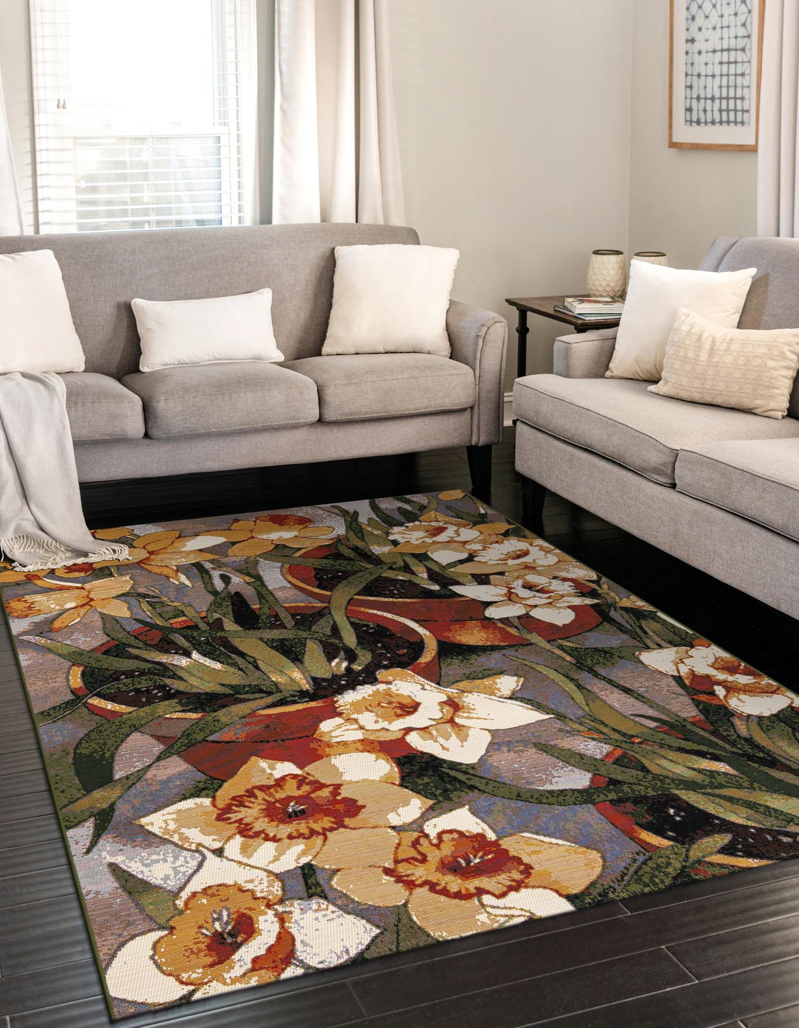 Multicolor 4' x 6' Botanical Outdoor Rug | Rugs.com