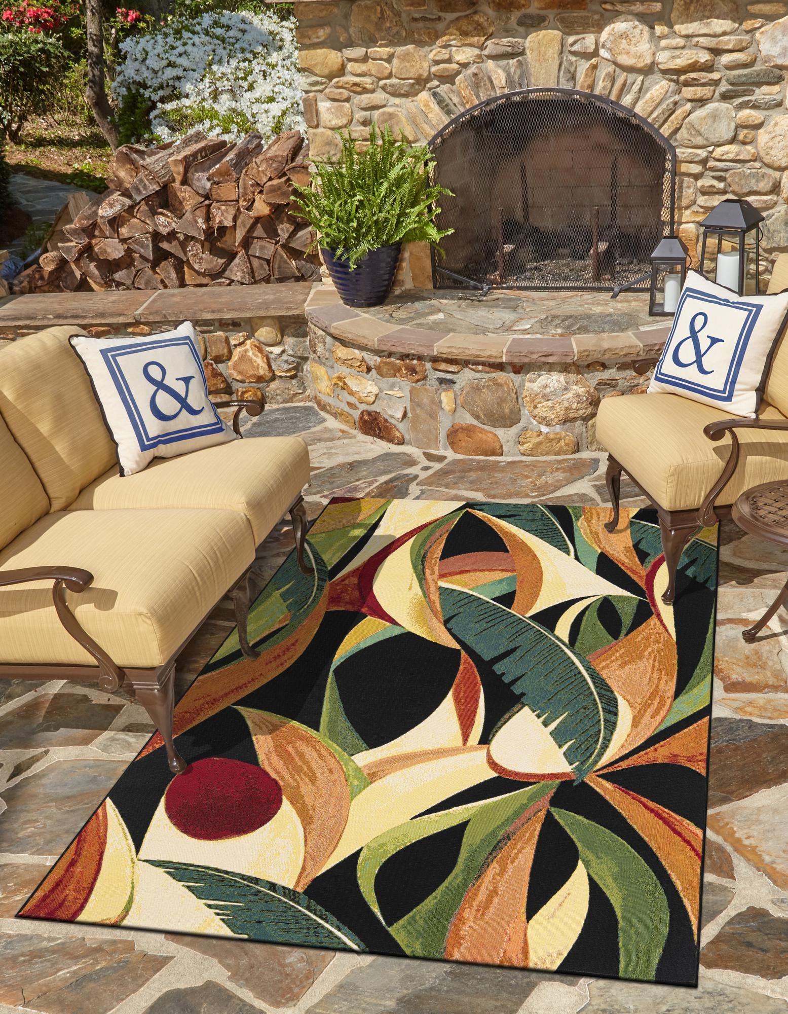 Multicolor 2' x 3' Botanical Indoor / Outdoor Rug | Rugs.com