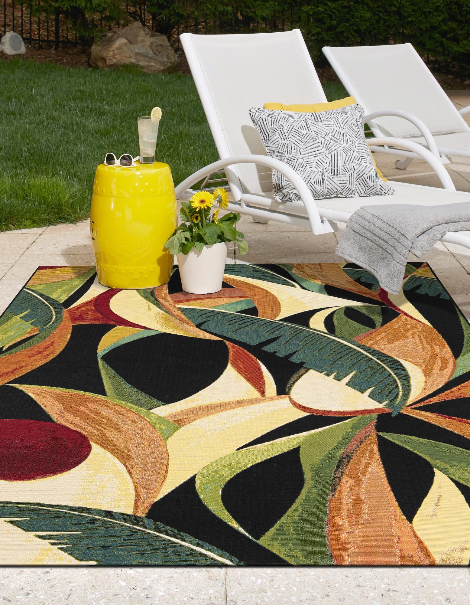 Multicolor 6' x 9' Botanical Indoor / Outdoor Rug | Rugs.com