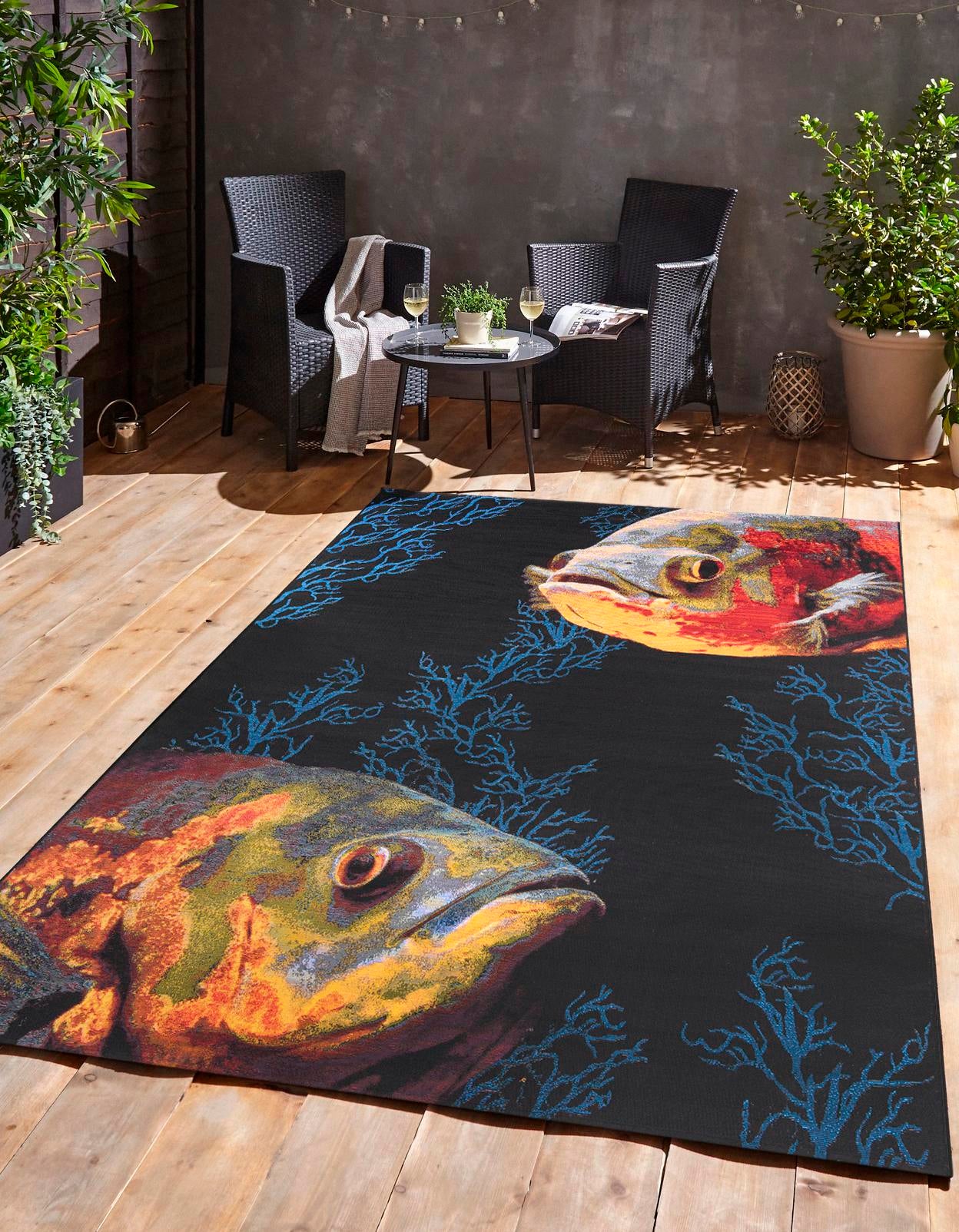 Multicolor 2' x 3' Coastal Indoor / Outdoor Rug | Rugs.com