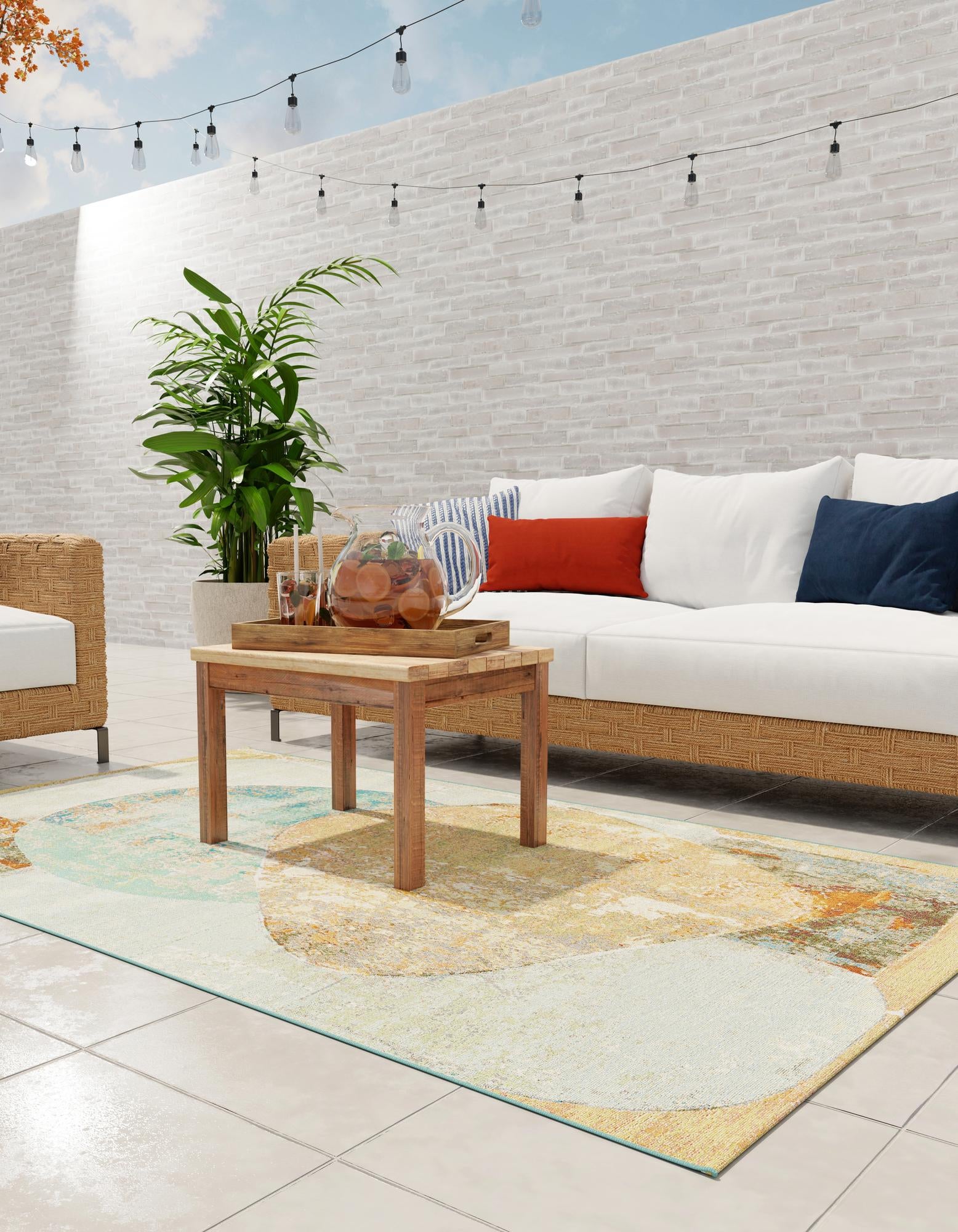 Multicolor 7' 10 x 10' Modern Indoor / Outdoor Rug | Rugs.com