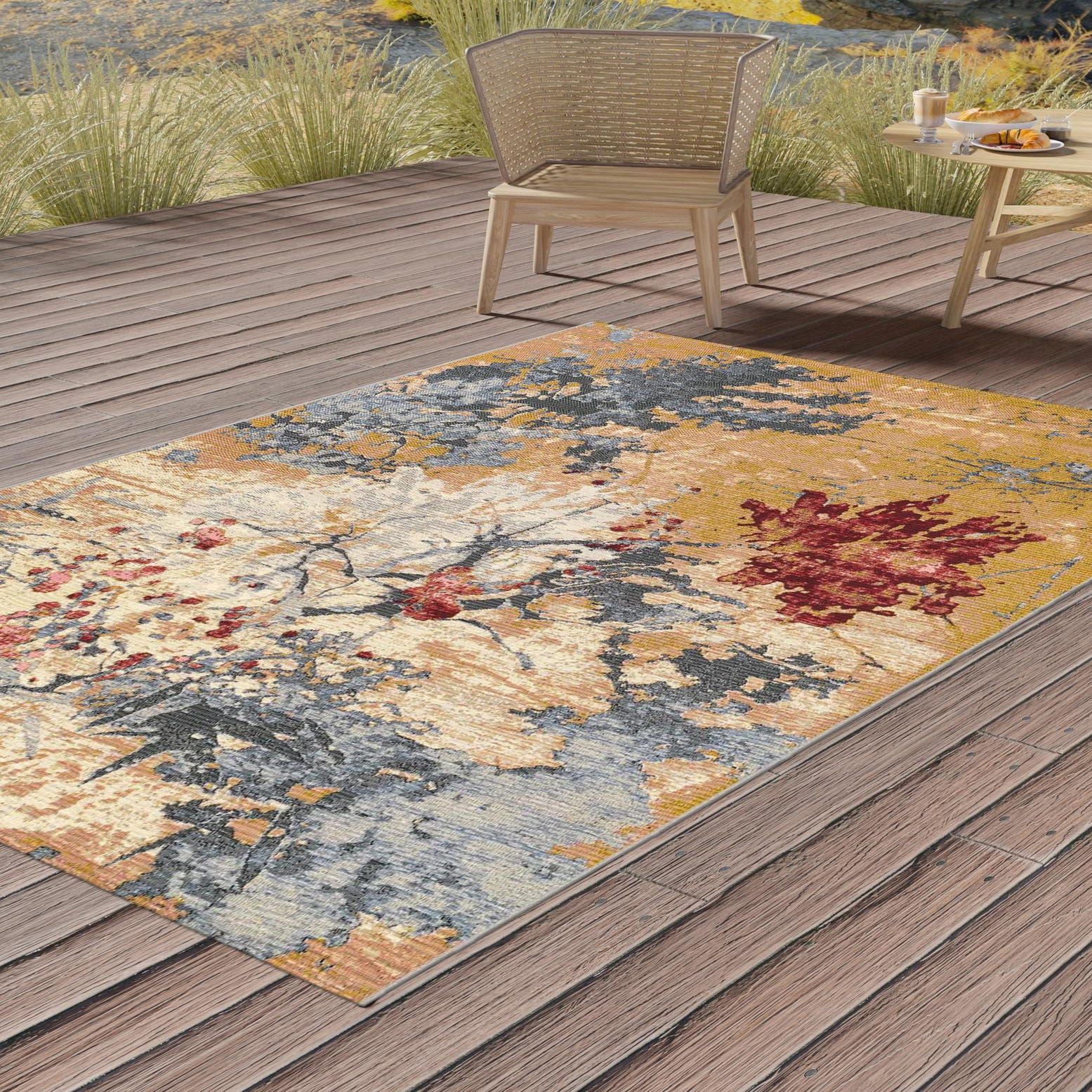 Multicolor 4' x 6' Modern Indoor / Outdoor Rug | Rugs.com