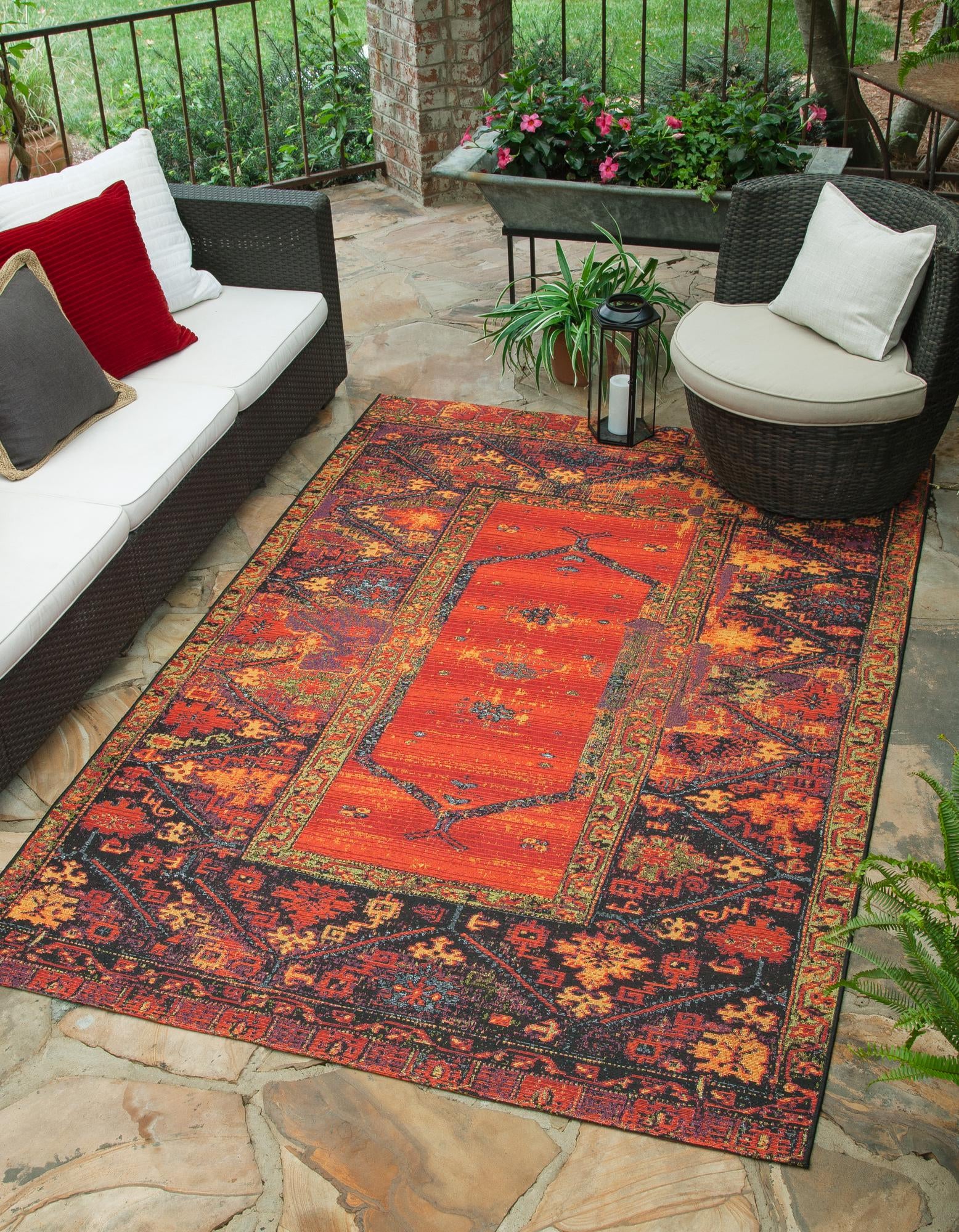 Multicolor 6' x 9' Tribal Indoor / Outdoor Rug | Rugs.com