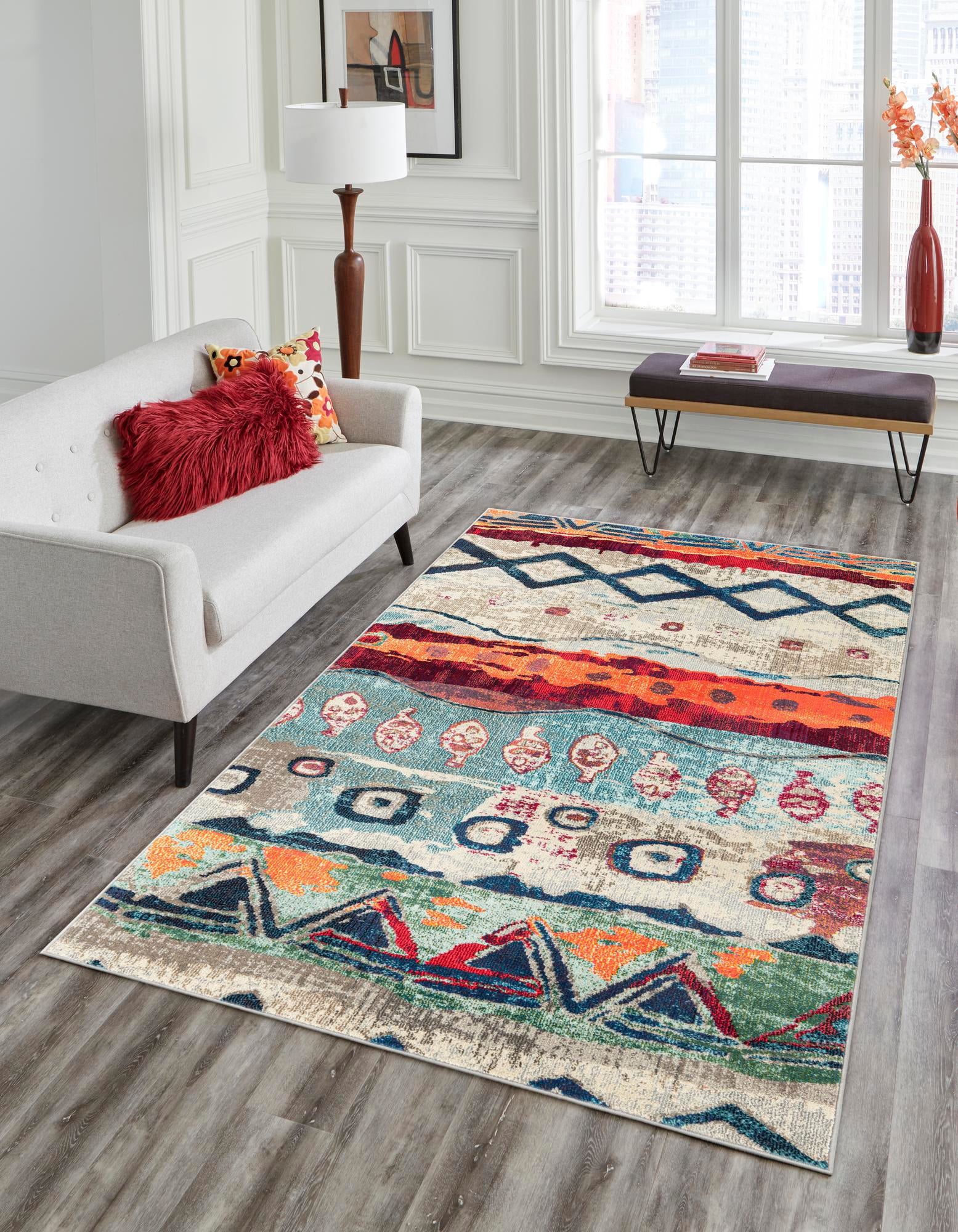 Multicolor 4' x 6' Vivid Rug | Rugs.com